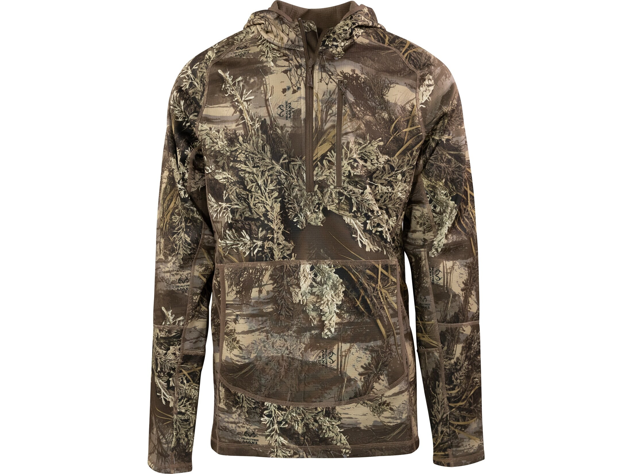 MidwayUSA Men's Elk Fork Grid Fleece Quarter Zip Hoodie Realtree Max-1 ...