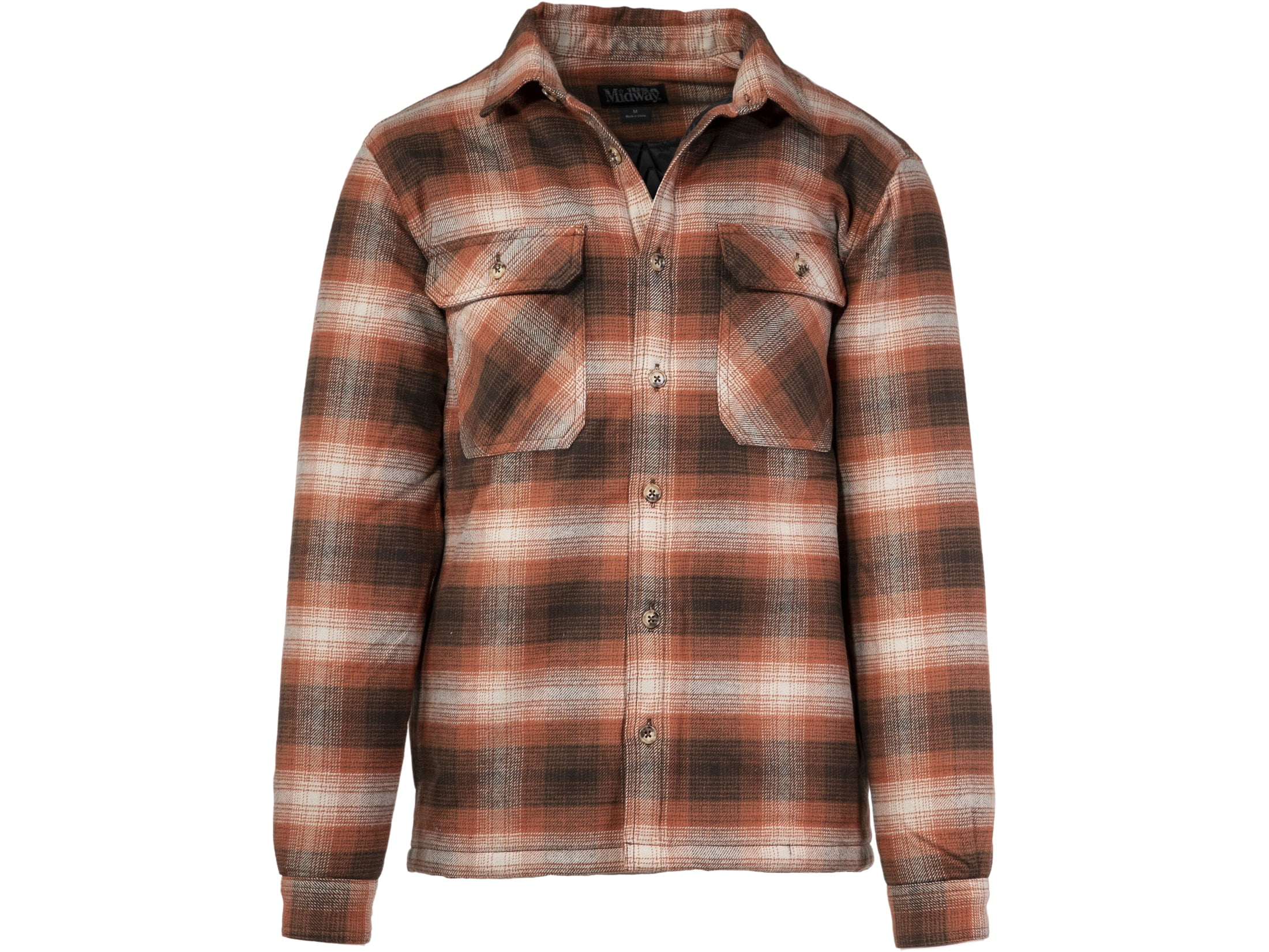 MidwayUSA Men's Flannel Shirt Jac Jacket Rust Large Tall - Walmart.com