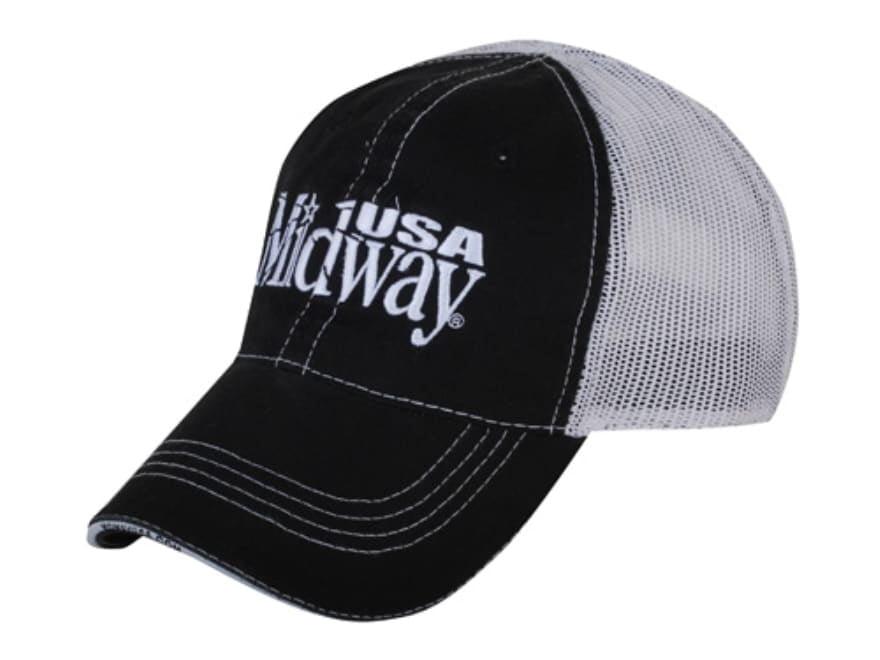 MidwayUSA Mens Trucker Hat Black/White - Walmart.com