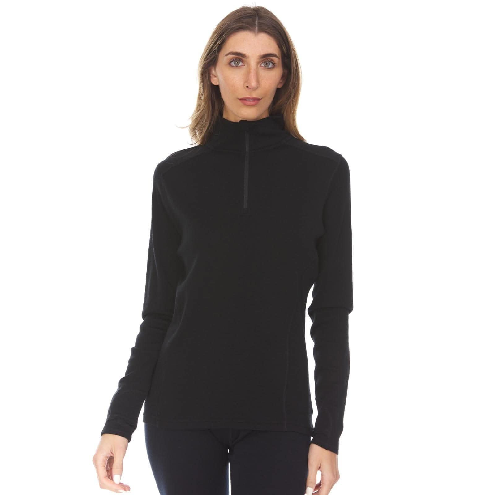 Midweight Women's Wool 1/4 Zip - 100% Merino Wool - Walmart.com