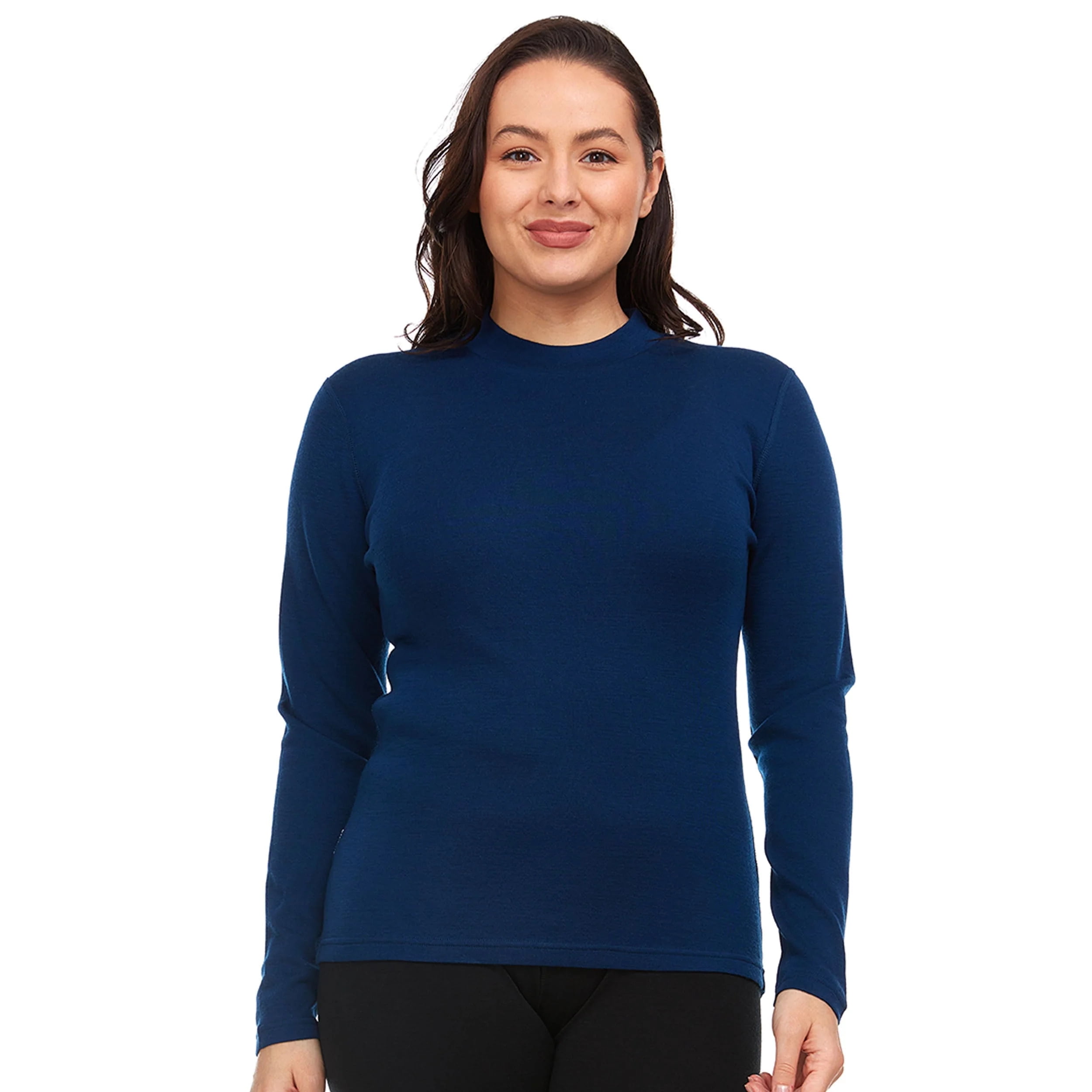 Midweight - Women's Long Sleeve Mock Neck 100% Merino Wool - Walmart.com