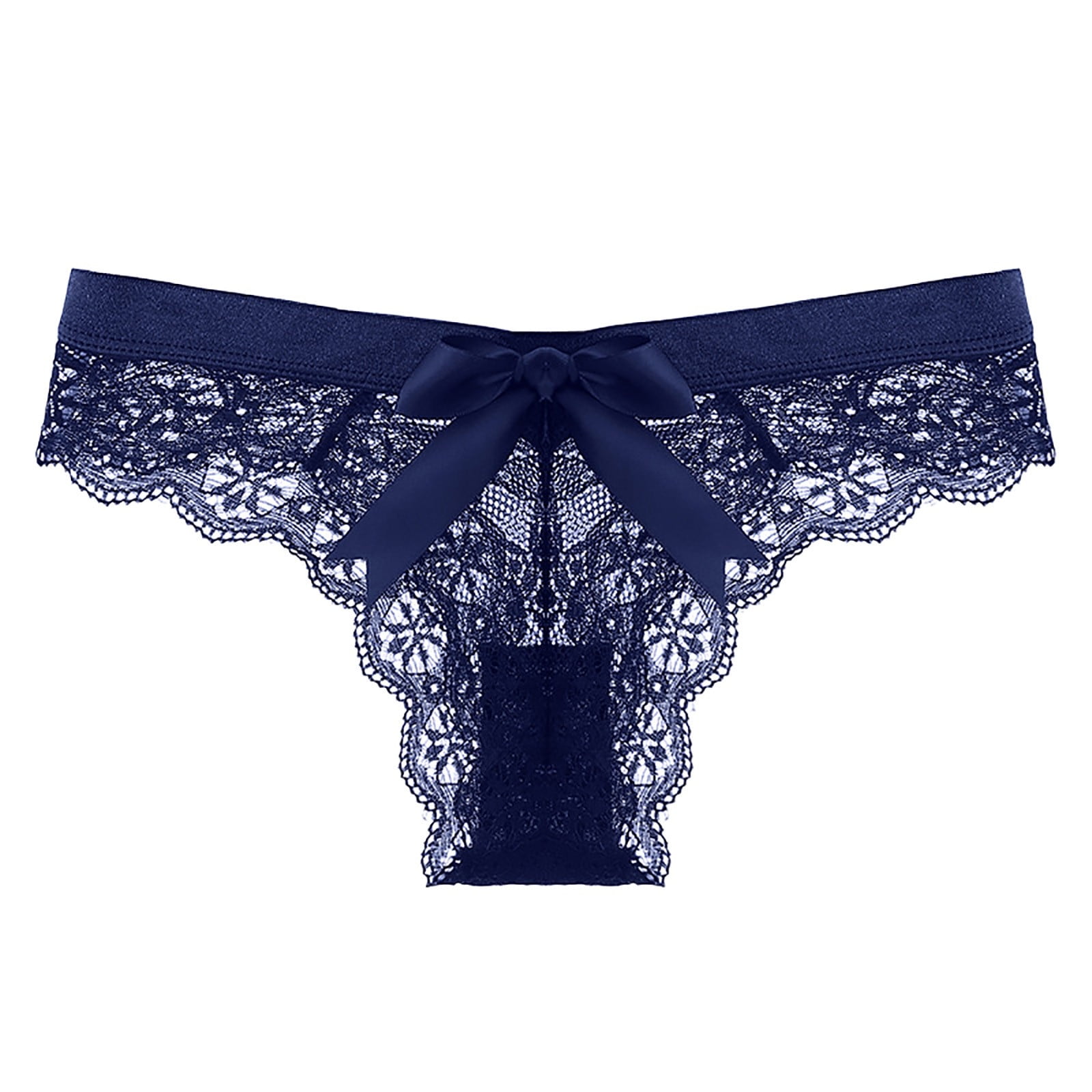 Midwennn Lace Low Rise Sexy Transparent Panties with Bowknot Design for ...