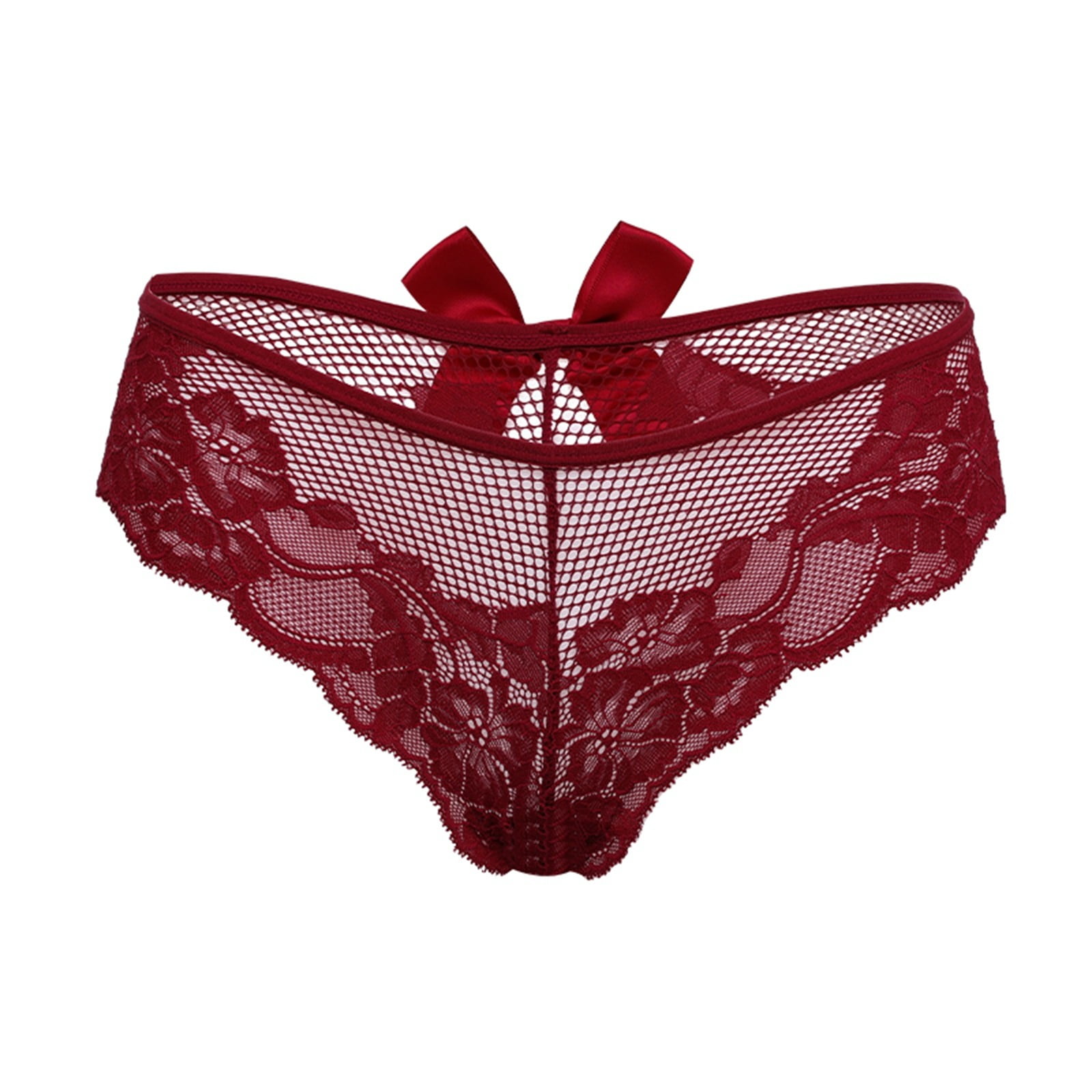 Midwennn Ladies' Sexy Bow Splicing Lace Thin Underwear Vs Yoga Leggings ...