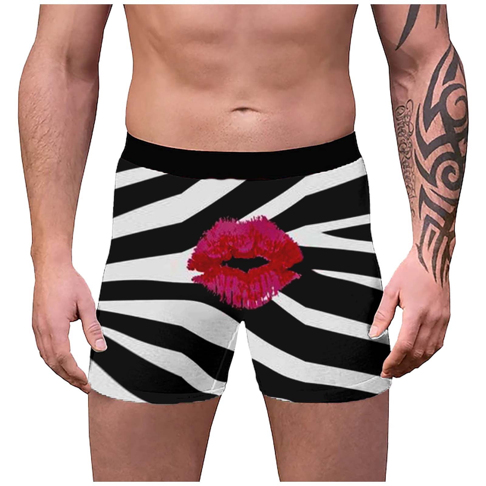 Midwennn Men's Valentine's Day Extravaganza 3D Print Sexy Flat Corners Trunk Underwear - Walmart.com