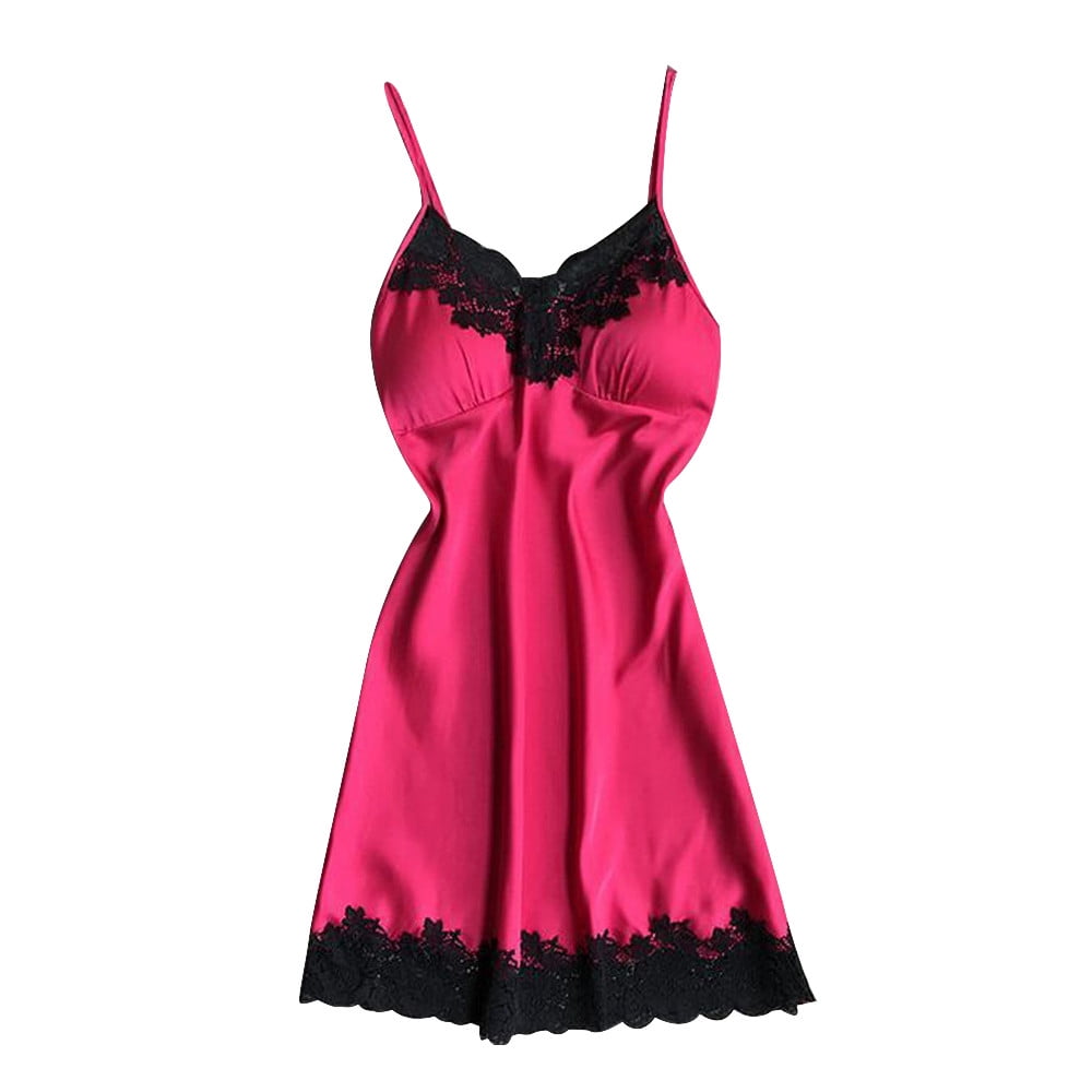 Midwennn Satin Sleepwear Women Ladies Nightwear Nightdress Sexy ...