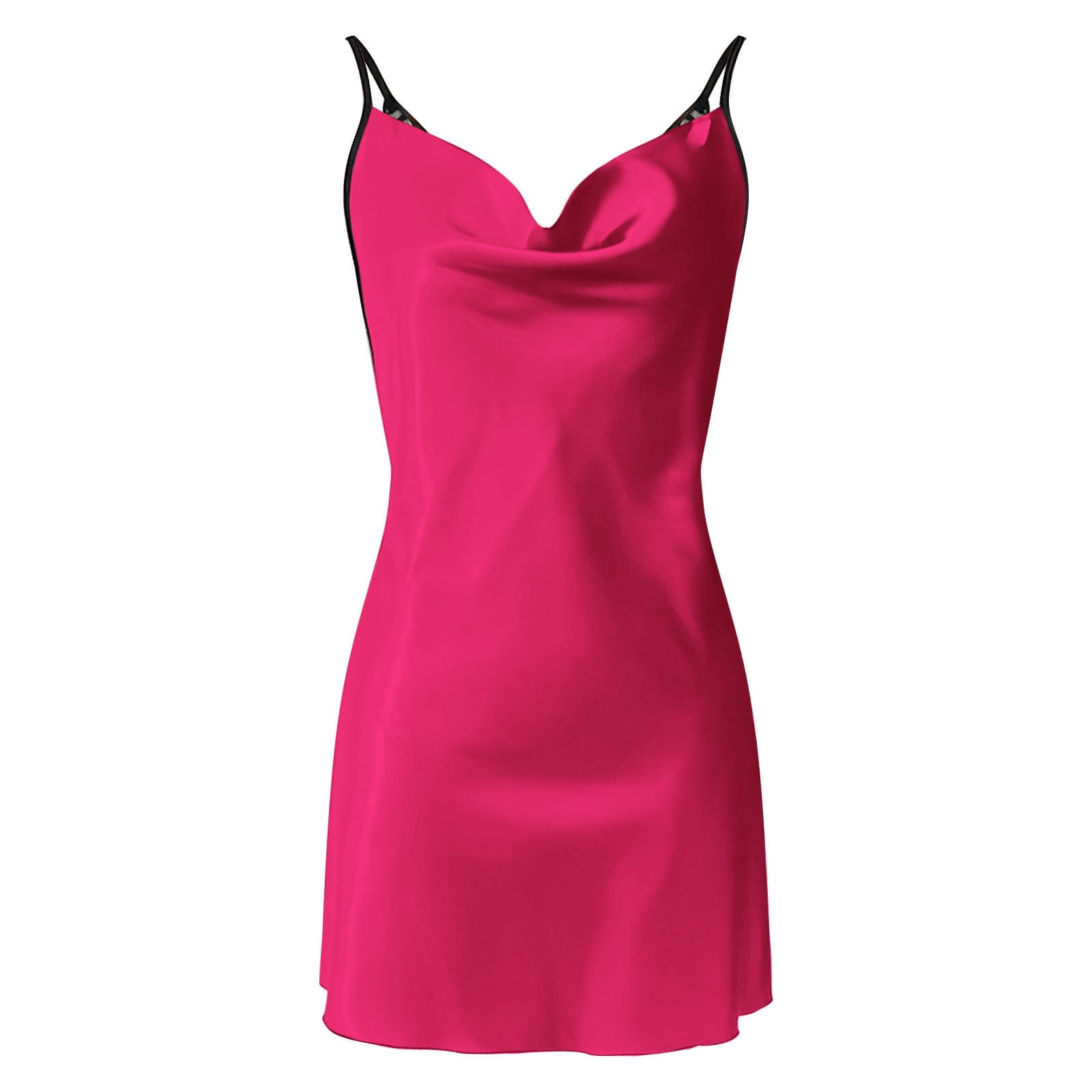 Midwennn Silk Like Backless Mini Dress for Women Sexy Spaghetti Strap ...