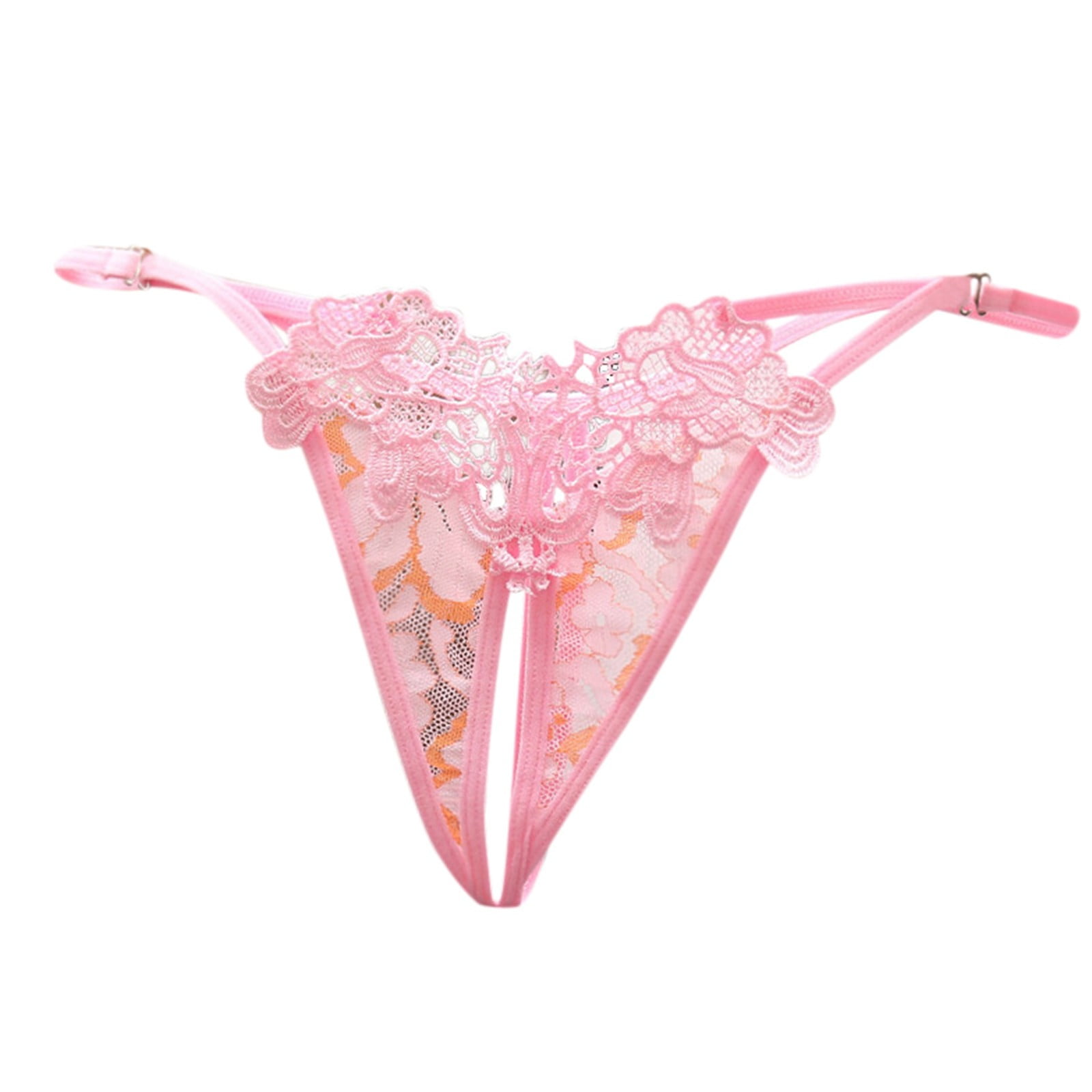 Midwennn Women's Underwear Sexy and Tempting Hollowed Out Embroidery Low Waisted Open Crotch ...