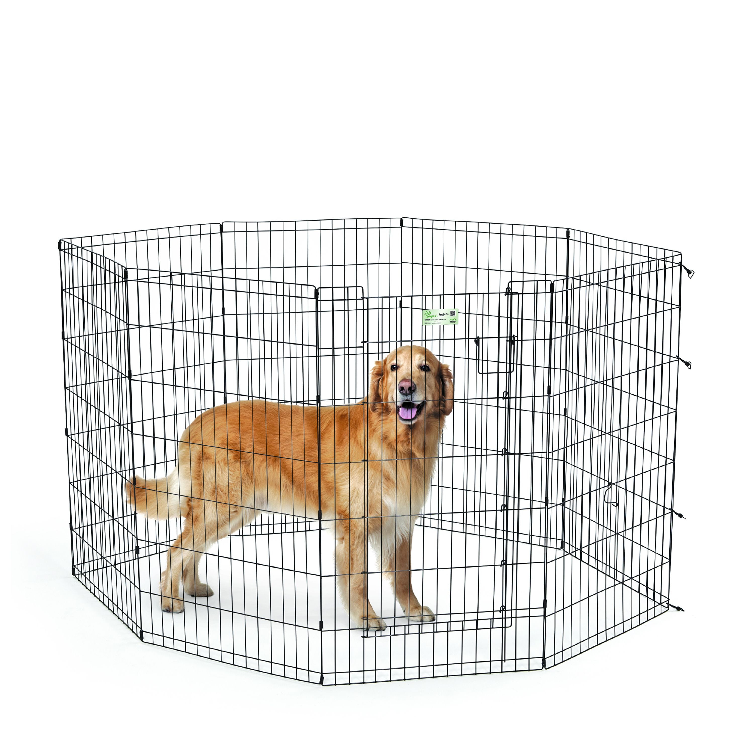 Midwest 8 Panel Black Exercise Pen with MAX Lock Door - Walmart.com