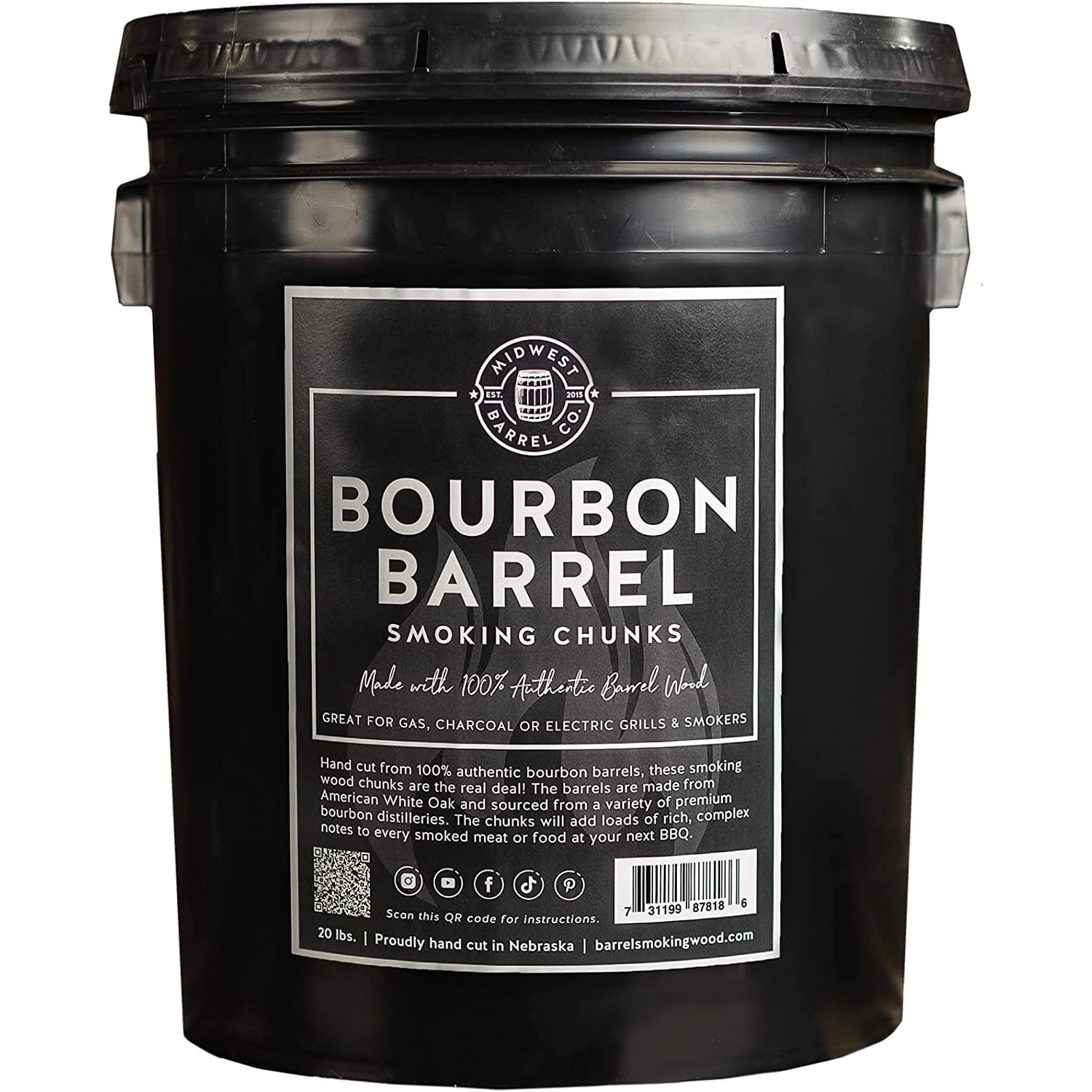 Midwest Barrel Company Bourbon Barrel BBQ Smoking Wood Chunks for ...