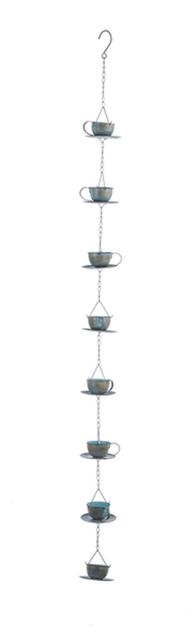 Midwest CBK Large Rain Chain, Green Patina Teacup (164027) - Walmart.com