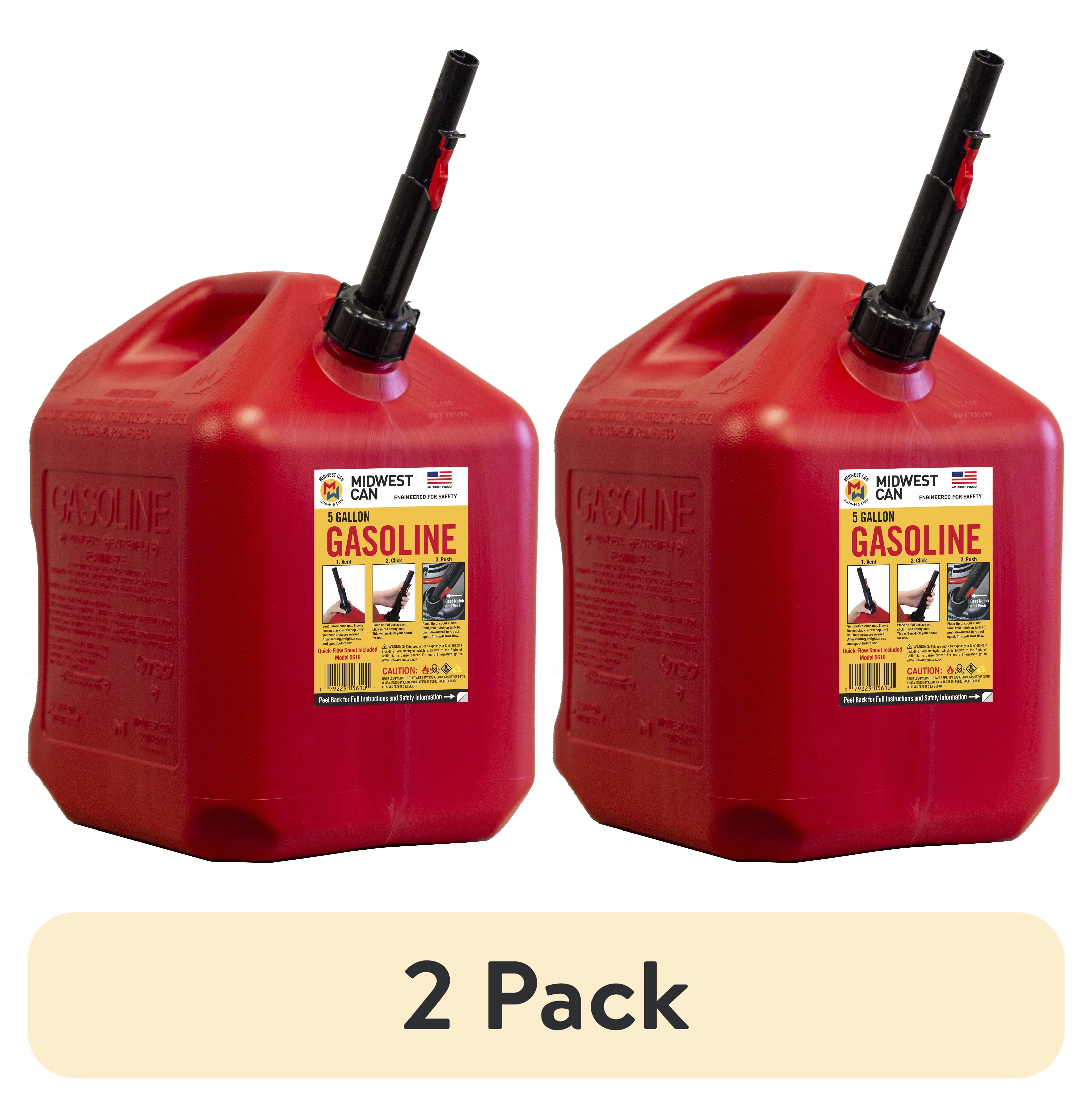 (2 pack) Midwest Can Company, 5610-4, 5 Gallon FMD Gasoline Can ...