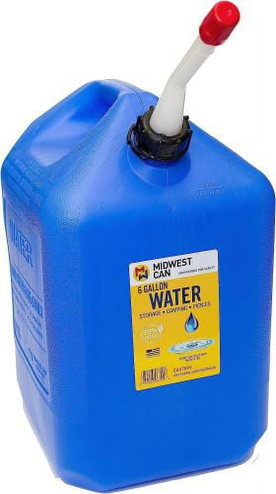 Midwest Can 6700 6 Gallon Potable Water Storage Container With Pour ...