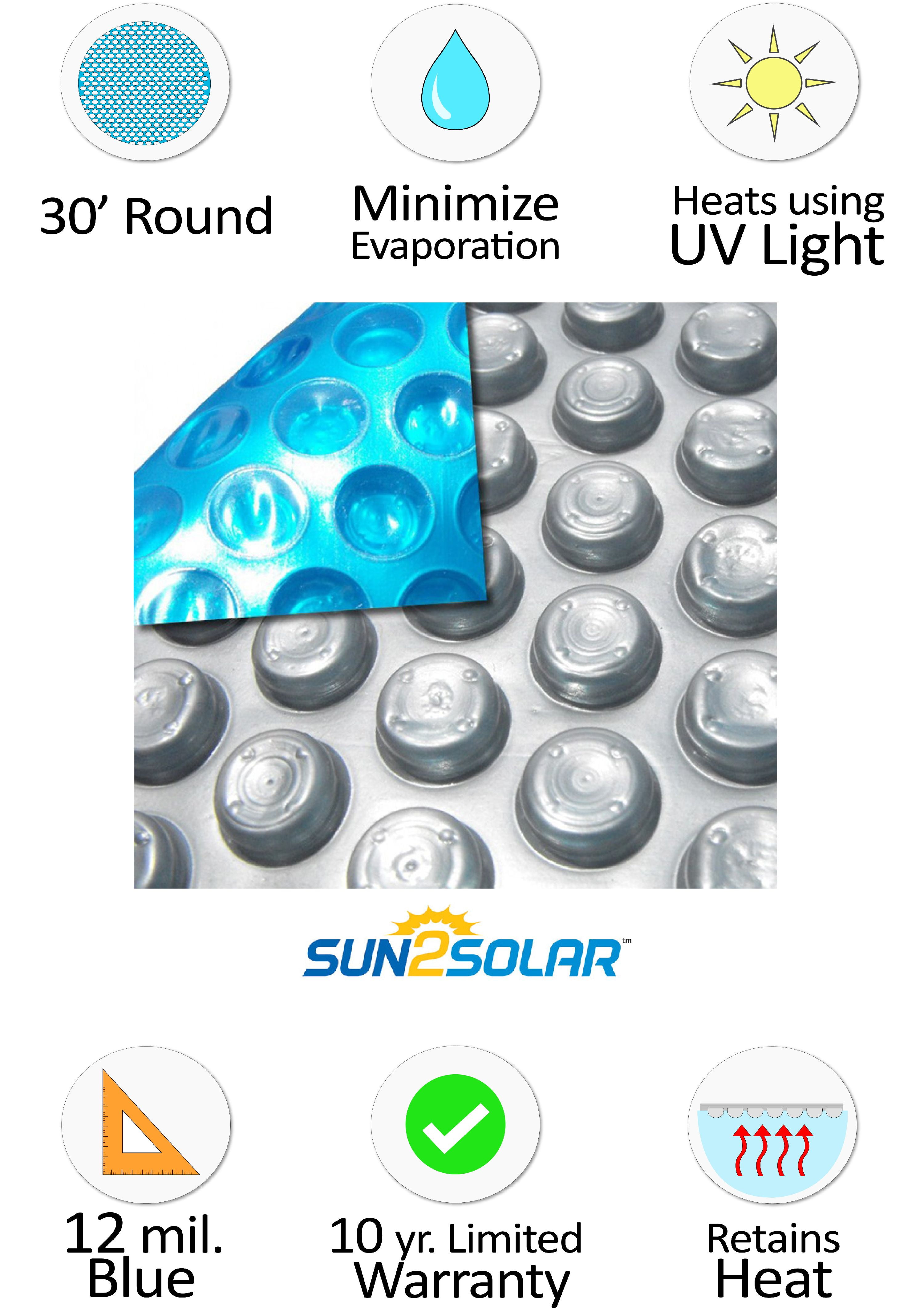 Midwest Canvas 30' Round Space Age Swimming Pool Solar Heater Cover ...