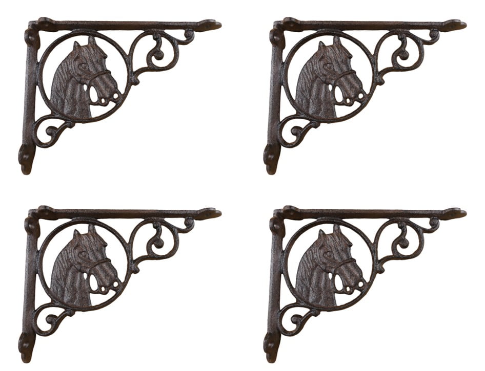 Midwest Craft House Cast Iron Style Horse Brackets Rustic Corbels 4 ...