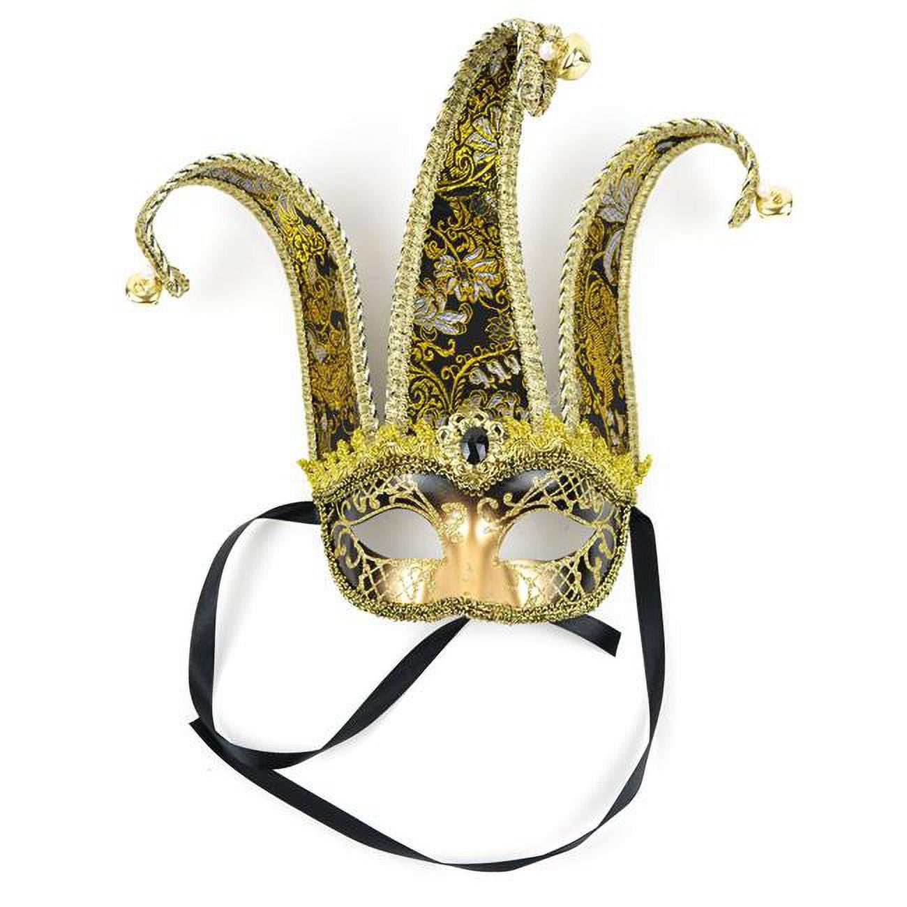 Midwest Design Imports 48114 Jester Half Mask, Black & Gold - Walmart.com