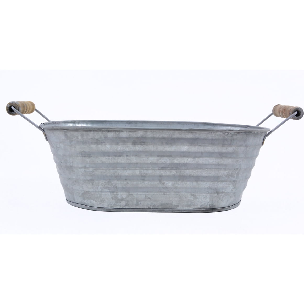 Touch of Nature Galvanized Tin Container with Handles 14.5x7 Inch 1Pc ...