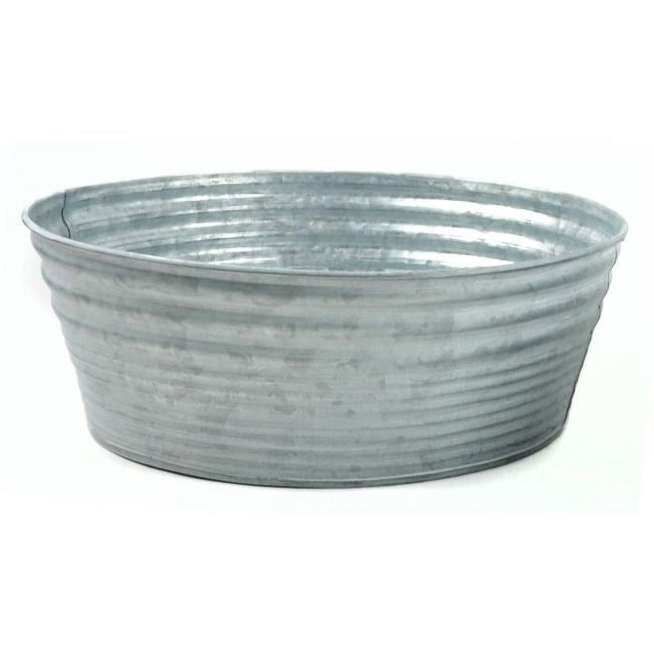 Midwest Design Imports 50938 Galvanized Tin Container, Round - Walmart.com