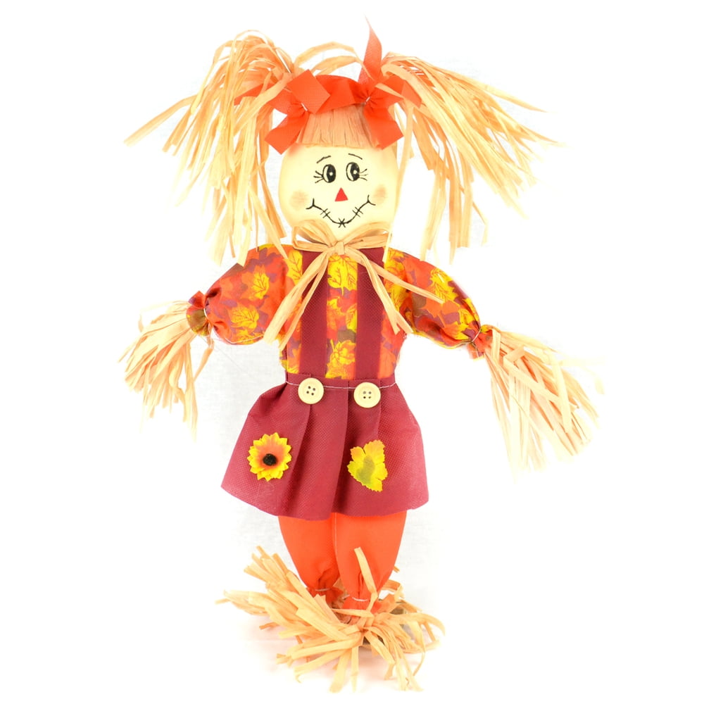 Midwest Design Imports 76065 Girl Scarecrow with Red Dress, Pigtails ...