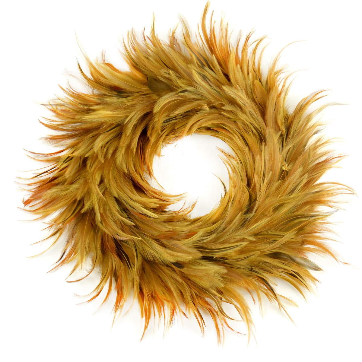 Midwest Design Imports Hackle Feather Wreath, 11.5", Gold - Walmart.com
