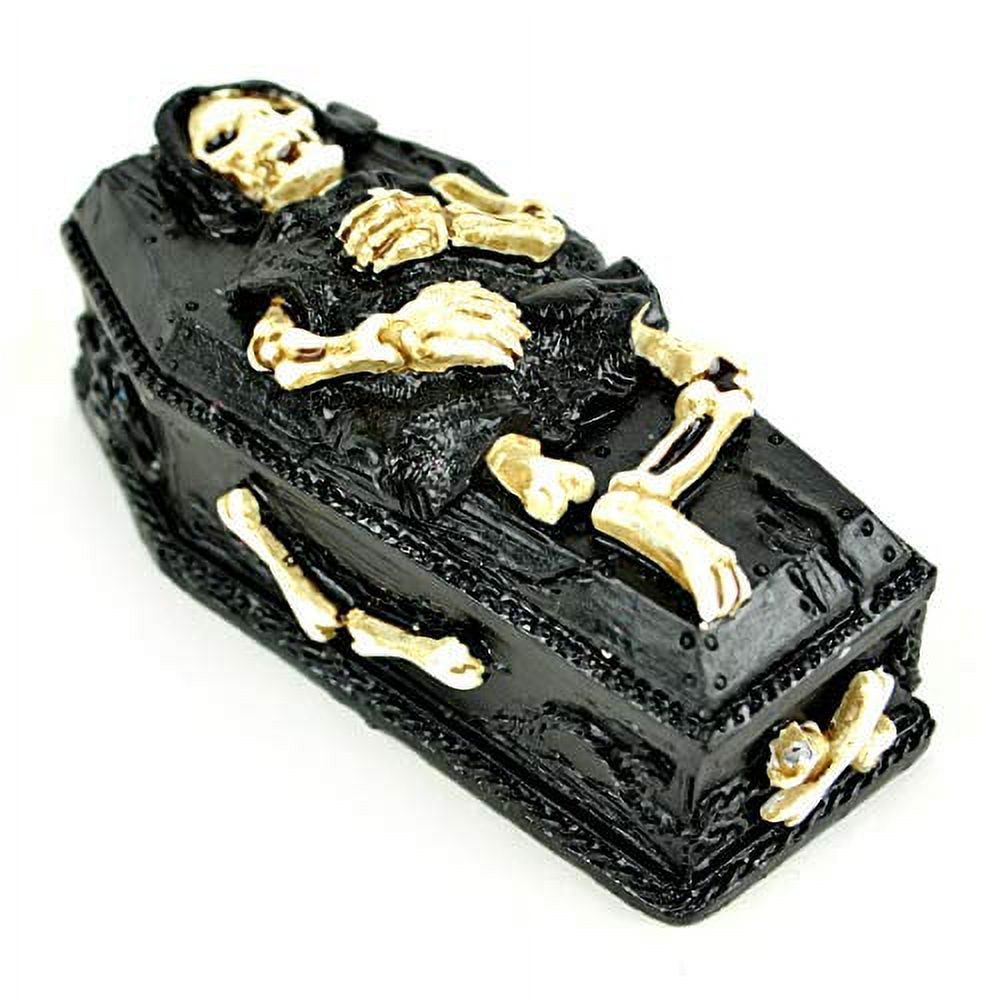 Midwest Design Imports Skeleton Casket, 4.5" x 2" x 1.5", Black and ...