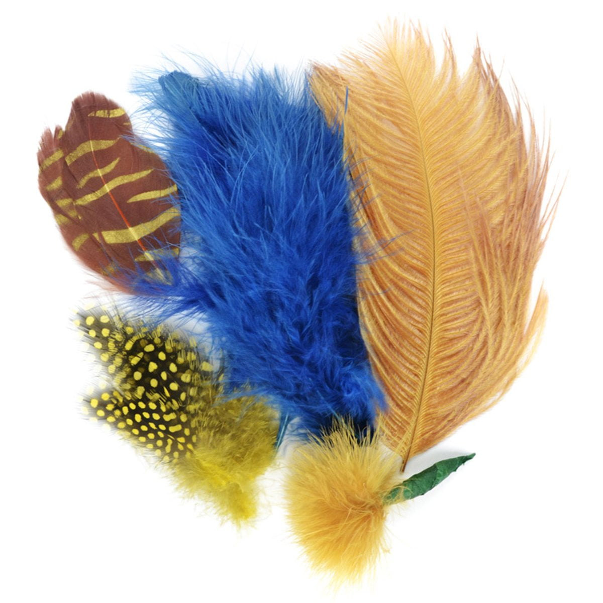 Midwest Design Mix Package Feathers 7 Grams/Pkg-Dark Blue & Gold ...