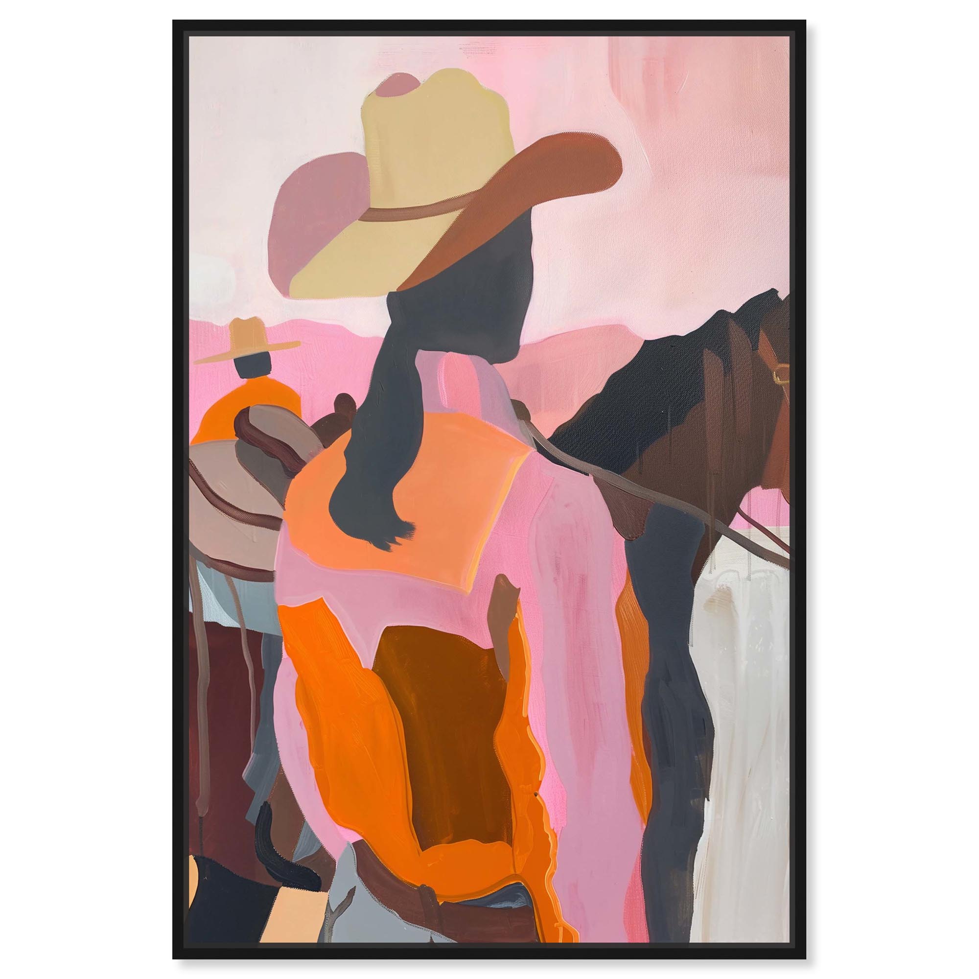 Midwest Dreams Canvas Trendy Cowgirl Art Prints by Art Remedy, Black ...