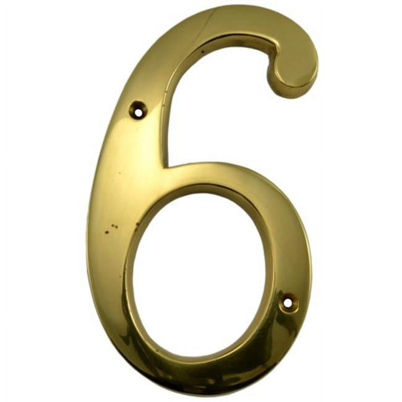 Midwest Fastener 360103 6 in. - 6 Solid Brass House Numbers - 3 Piece ...