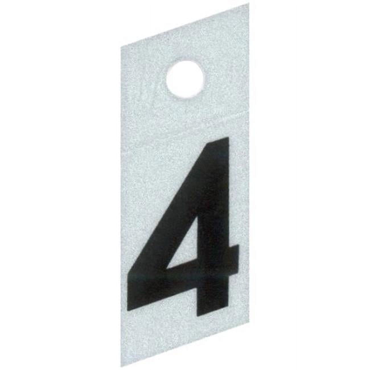 Midwest Fastener MF393258 1 in. - 4 Slanted Black Reflective Numbers ...