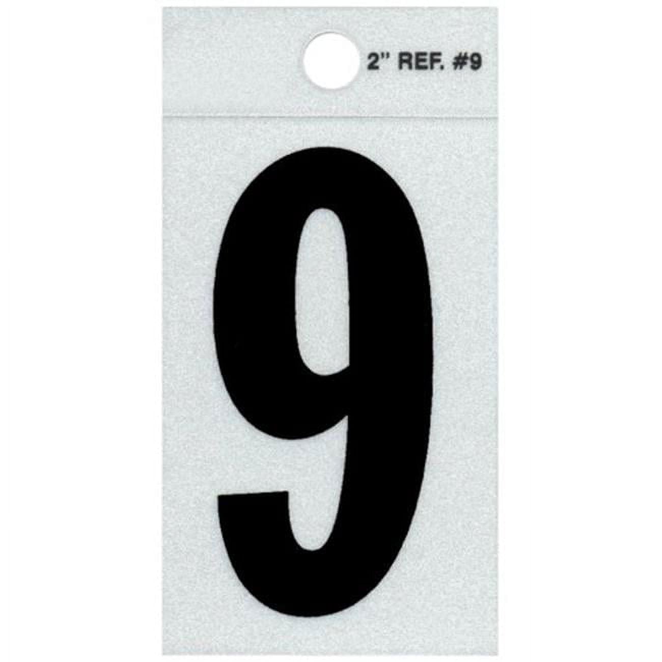 Midwest Fastener MF393395 2 in. - 9 Straight Black Reflective Numbers ...