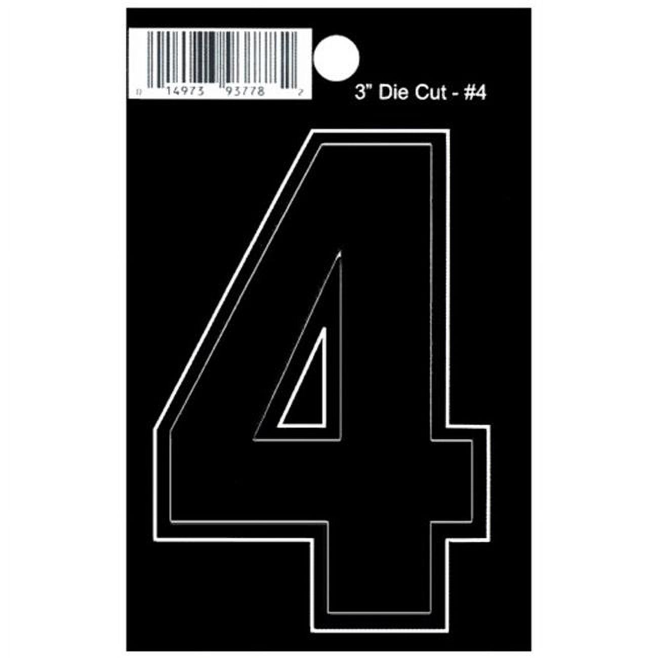 Midwest Fastener MF393778 3 in. - 4 Black Die Cut Numbers - 12 Piece ...