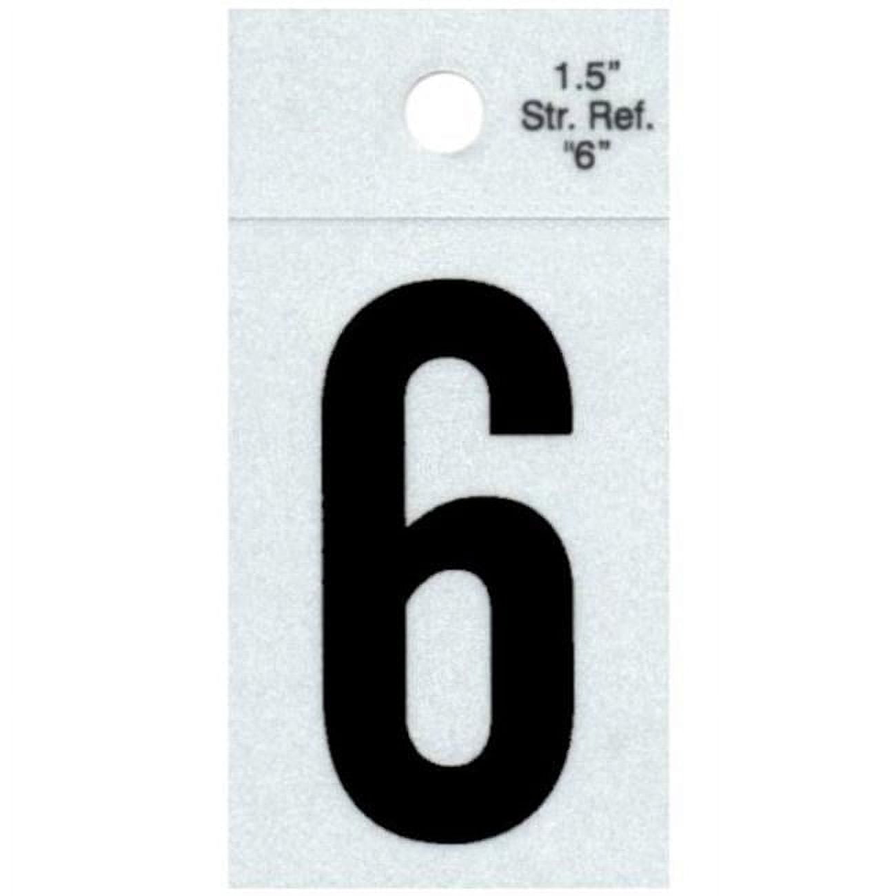 Midwest Fastener MF395050 1.5 in. - 6 Straight Black Reflective Numbers ...