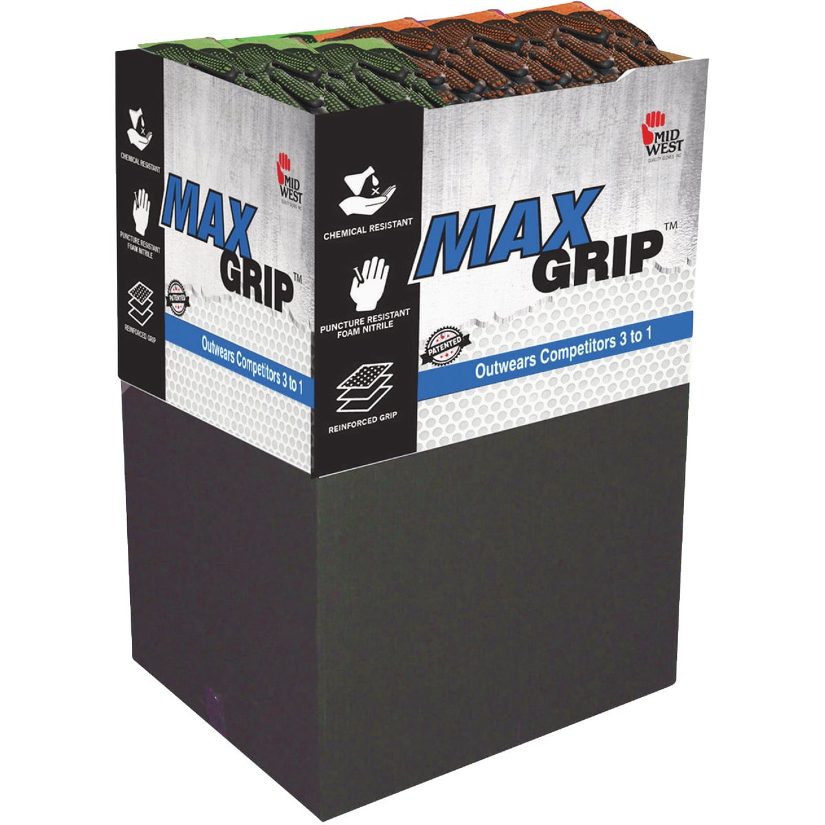 Midwest Gloves & Gear MAX Grip Coated Gloves Pallet Display D18063-EA ...