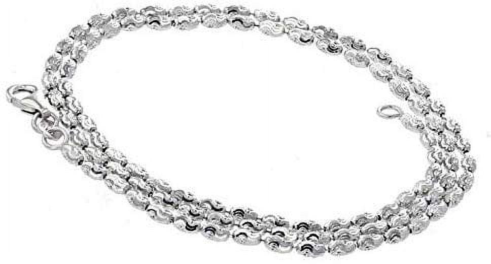 Midwest Jewellery 10K White Gold Moon Cut Chain Necklace 5.1 Gram ...