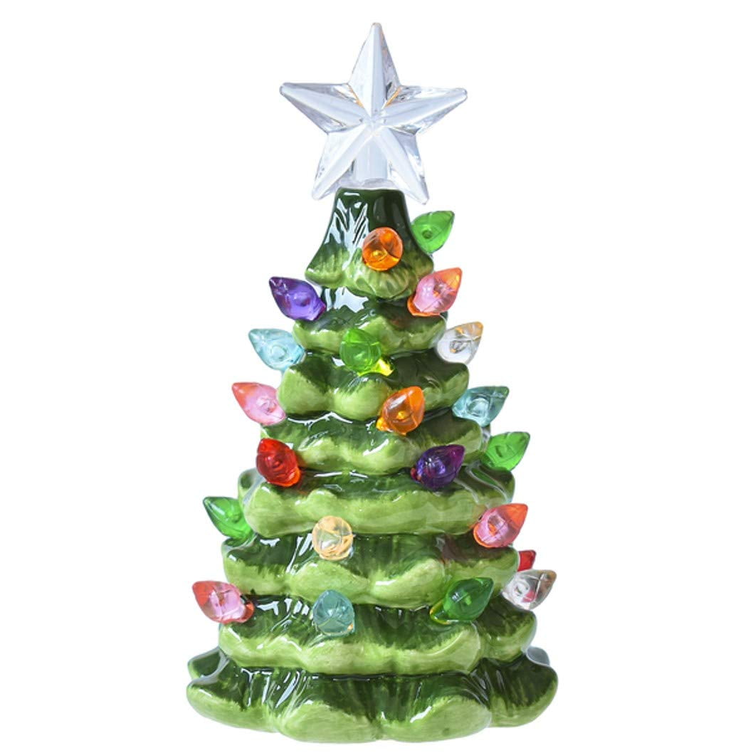 Ganz MX181454 LED Light Up Green Christmas Tree Mini Shimmer, 4-inch ...