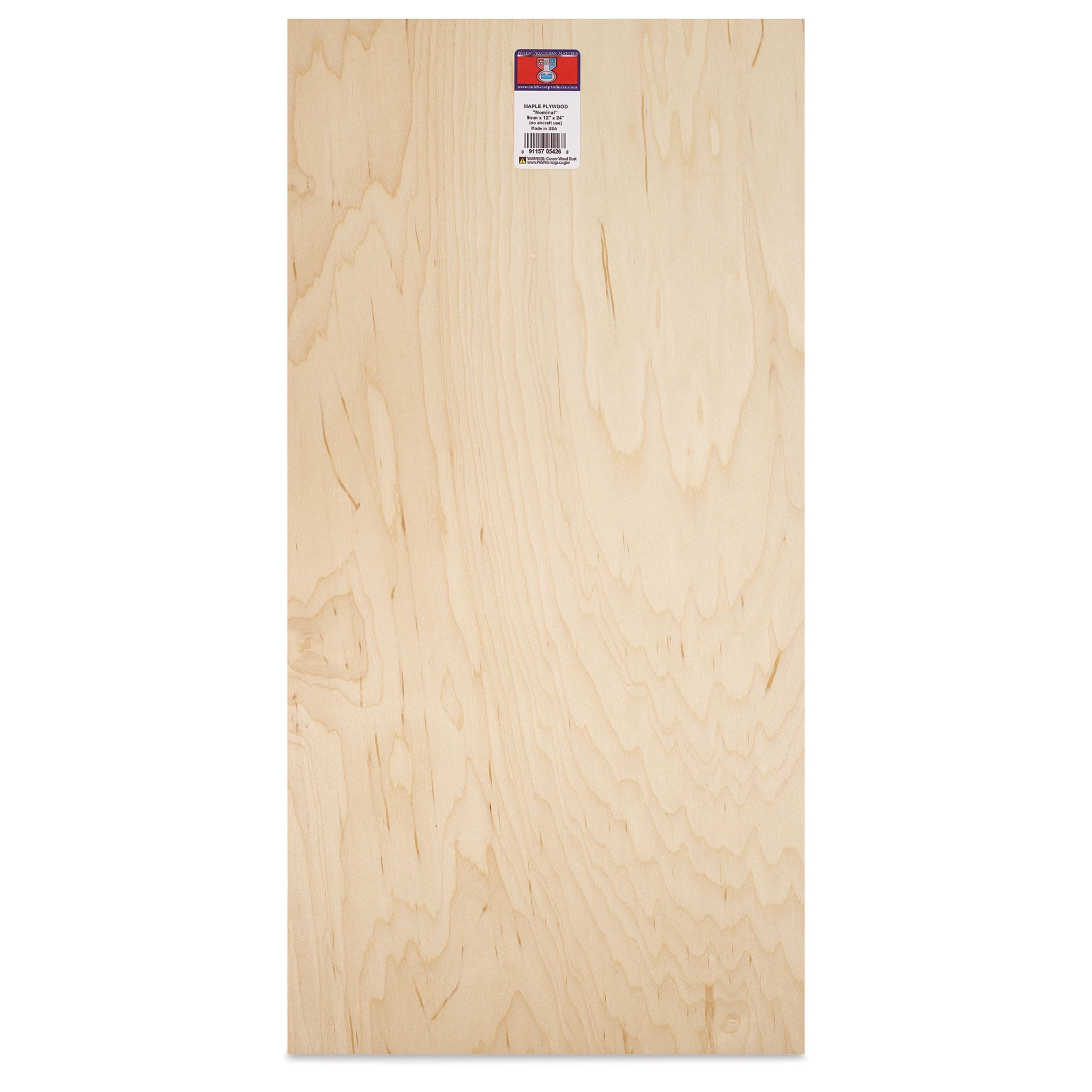 Midwest Products Maple Plywood - 3/8" x 12" x 24" - Walmart.com