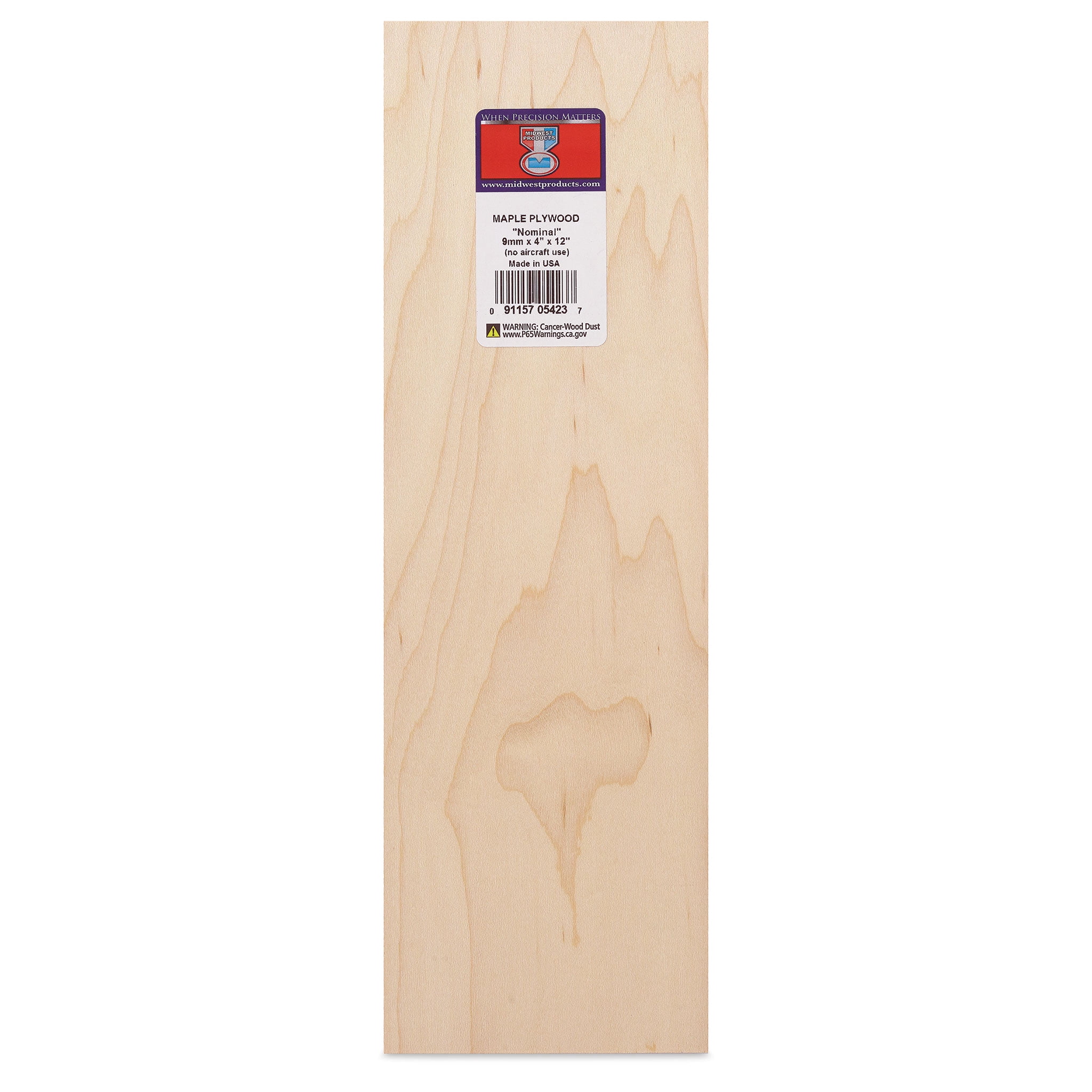 Midwest Products Maple Plywood - 3/8" x 4" x 12" - Walmart.com