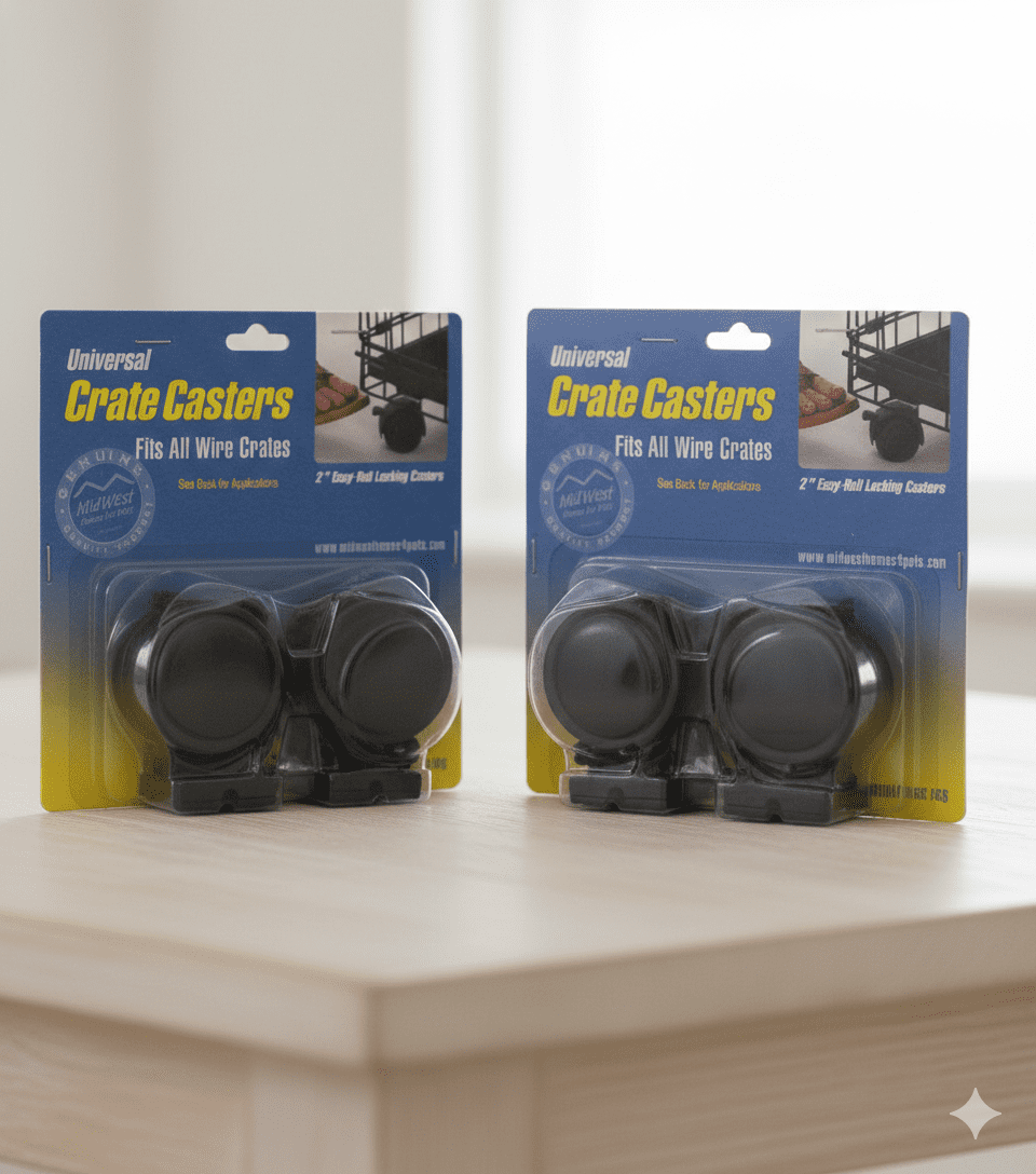 Midwest Universal Crate Casters Black Locking Wheels 4-Pack - Walmart.com
