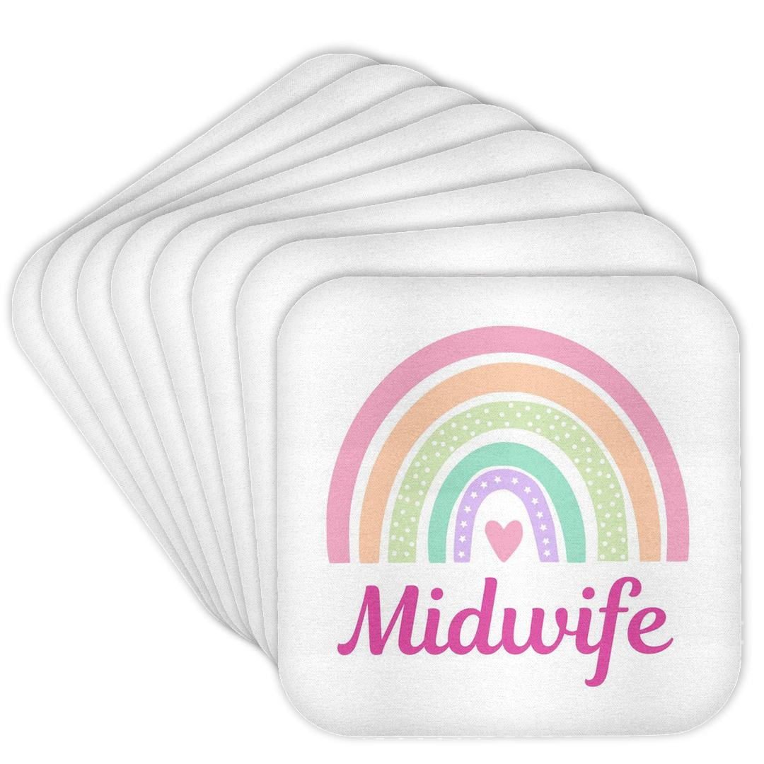 3drose, Midwife Word Art with Cute Pastel Boho Rainbow Midwifery Birth ...