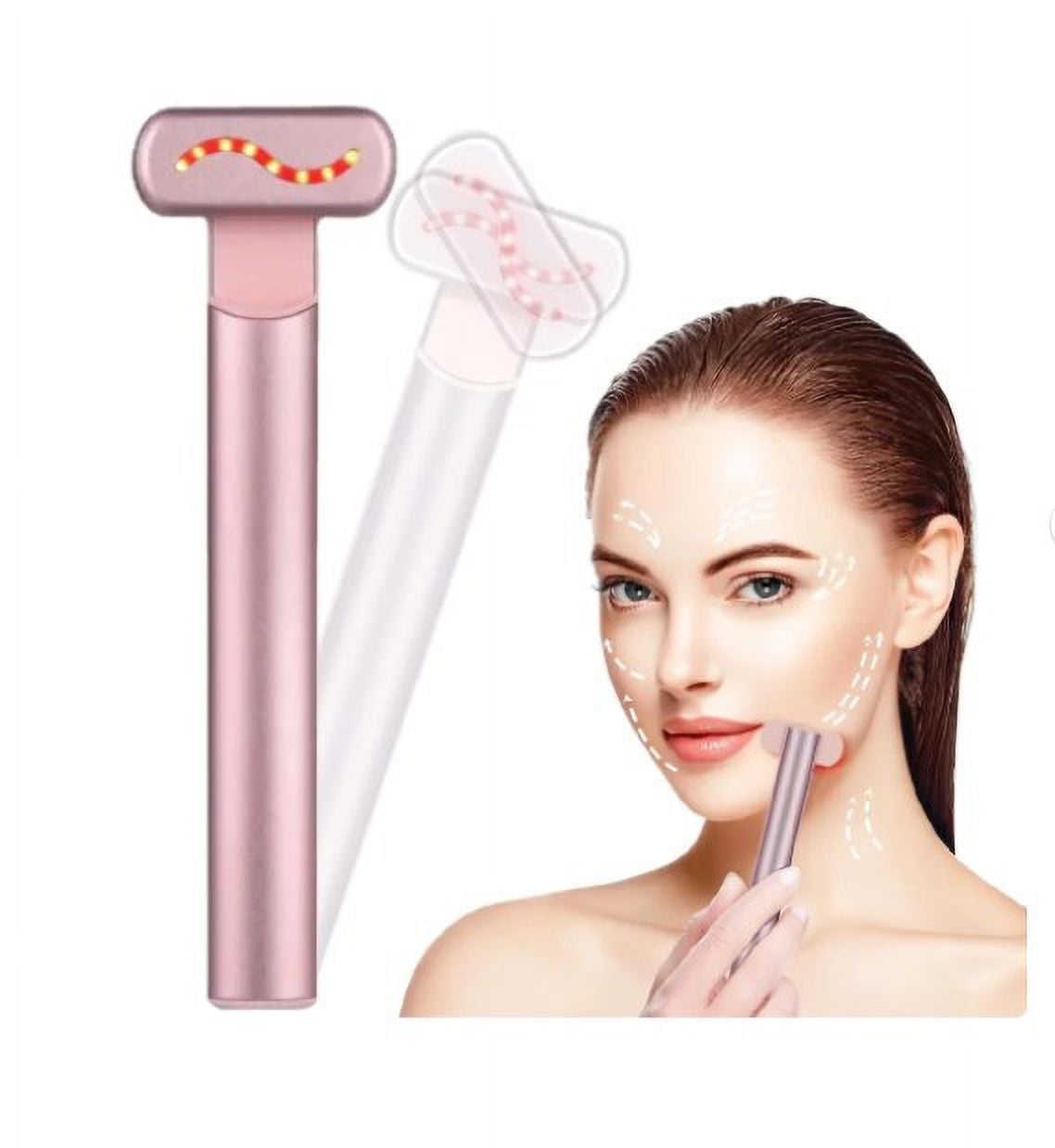 Mieauty 4 in 1 Microcurrent Facial Wand Device,Red Light Therapy for ...
