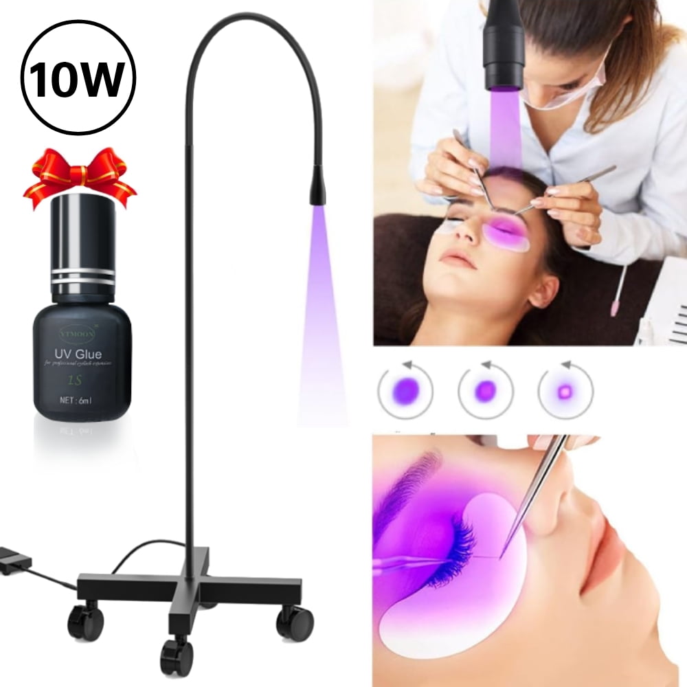Mieauty LED UV Lamp for Eyelash Extensions Fast Curing Time in 3 Second Adjustable Moveable ...