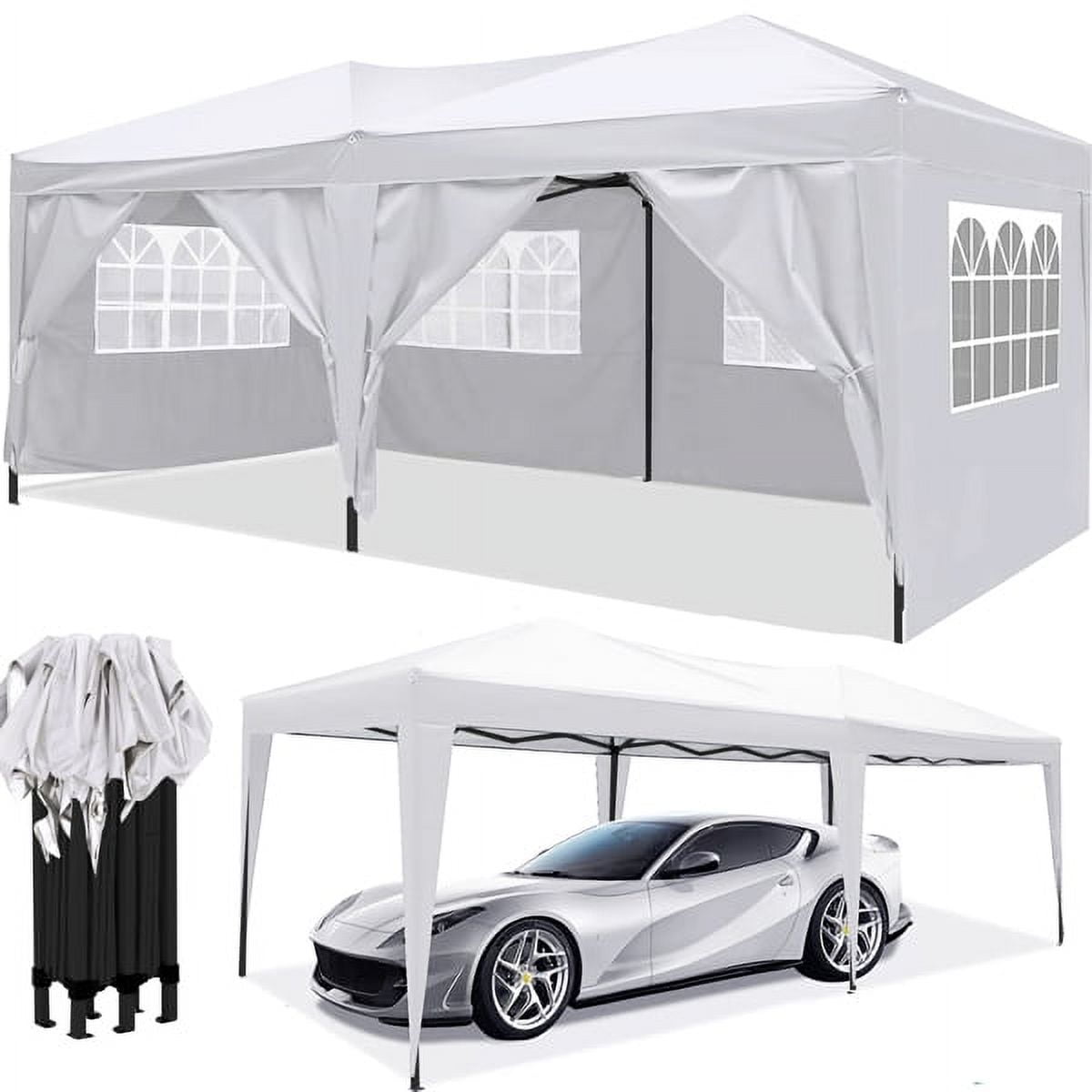 Miekor 10 x 20 ft Heavy Duty Awning Canopy Pop Up Gazebo Marquee Party Wedding Event Tent with 6 ...