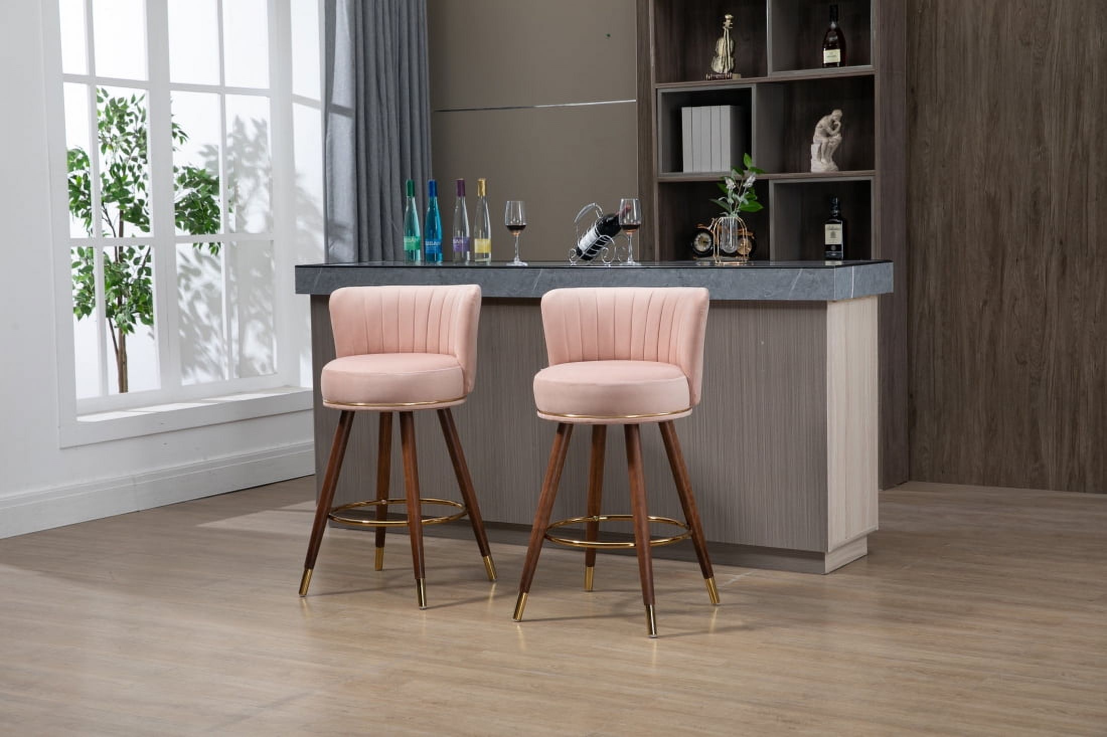 Miekor Counter Height Bar Stools Set of 2 for Kitchen Counter Solid ...