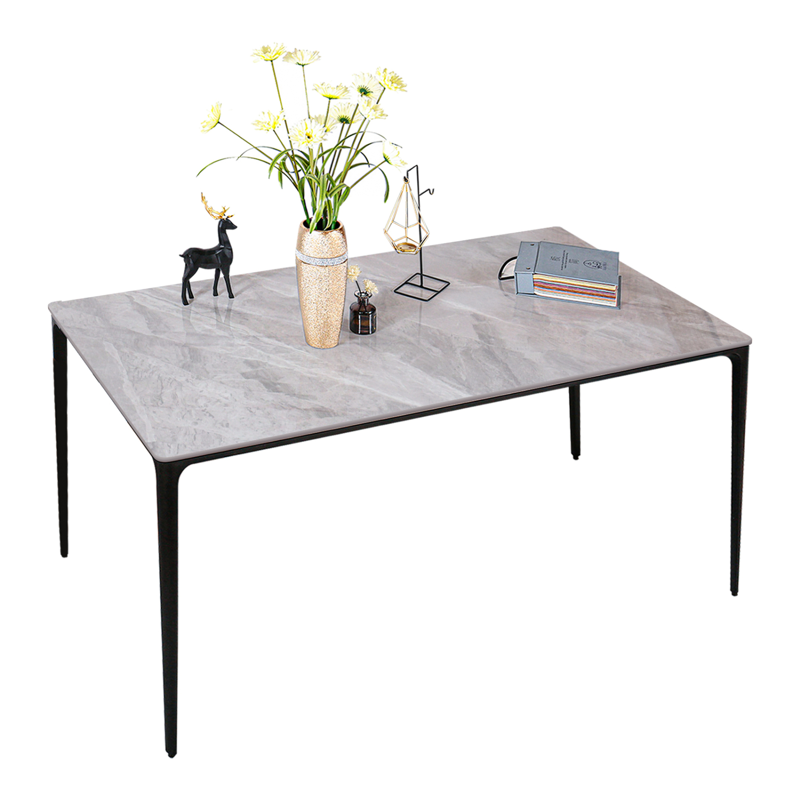 Miekor Dining Table, Sintered Stone Marble Dining Table Porcelain Table ...