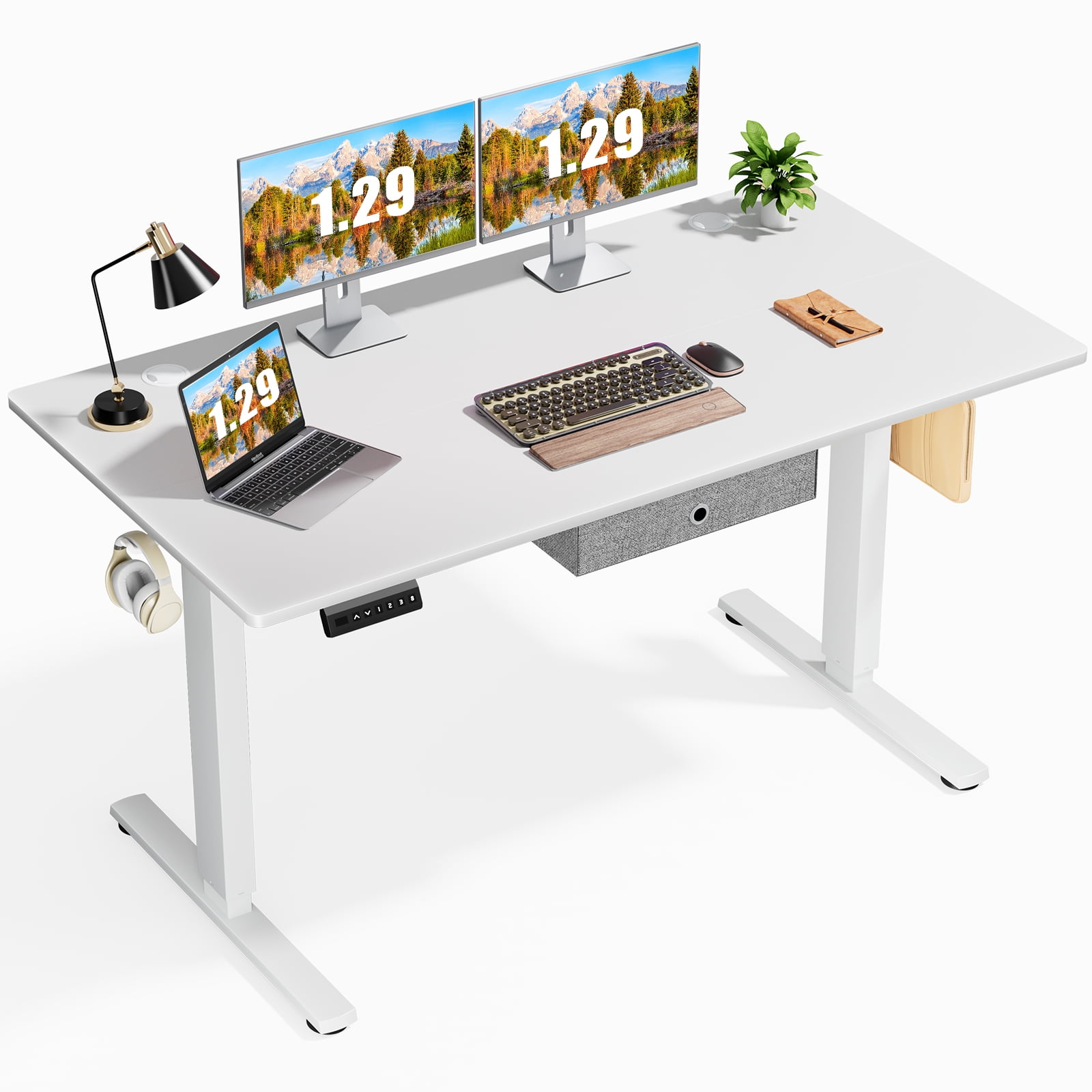 Miekor Electric Standing Desk with Drawer Adjustable Desk Ergonomic ...