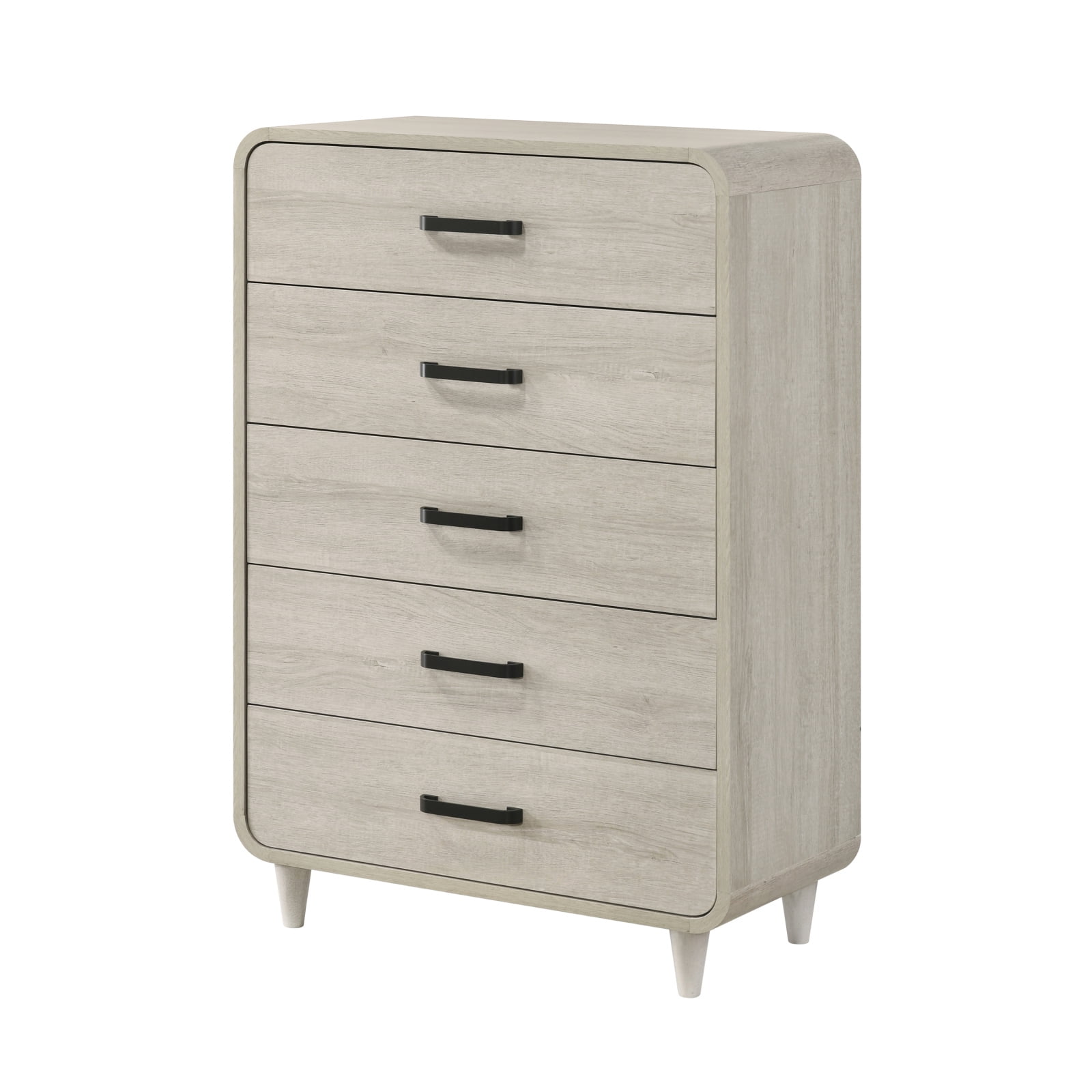 Miekor Furniture 1pc Contemporary White Finish Ample Drawer Space Five ...
