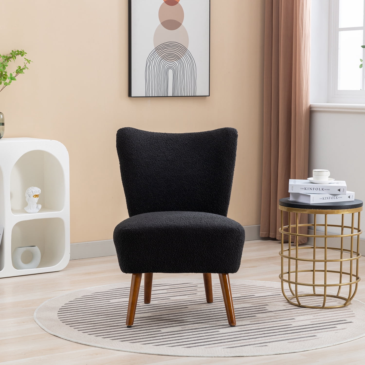 Miekor Furniture 22.50''W Boucle Upholstered Armless Accent Chair ...