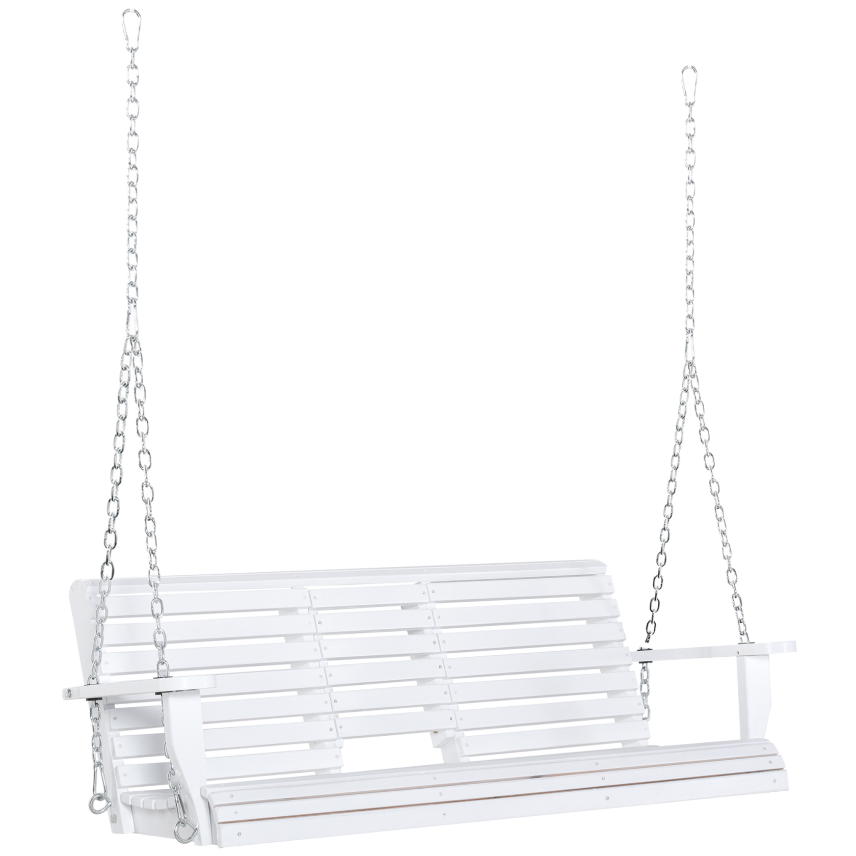 Miekor Furniture 3-Seater Wooden Porch Swing, Patio Swing Bench with ...