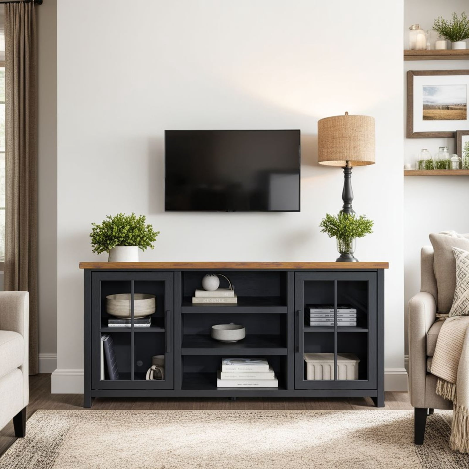 Miekor Furniture 67 inch TV Stand Console for TVs up to 80 inches, No ...