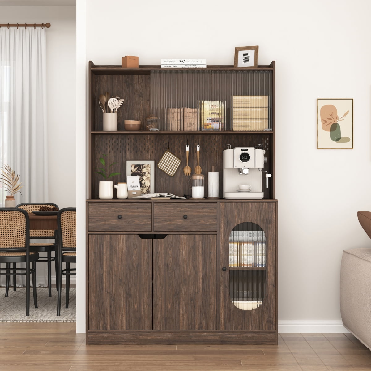 Miekor Furniture 71"Tall Kitchen Pantry Storage Cabinet, Large Capacity ...