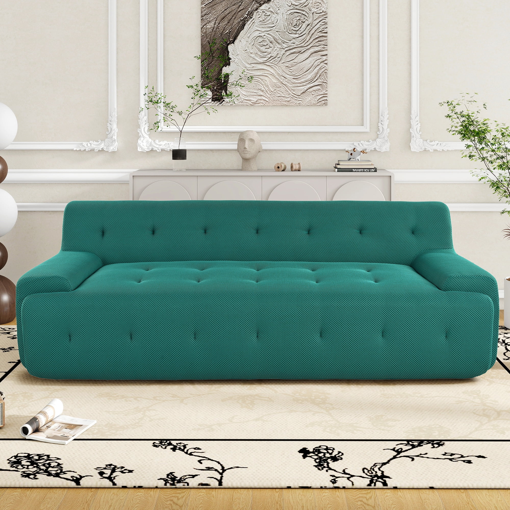 Miekor Furniture 86.2" Modern Minimalist Style Tufted Design ...
